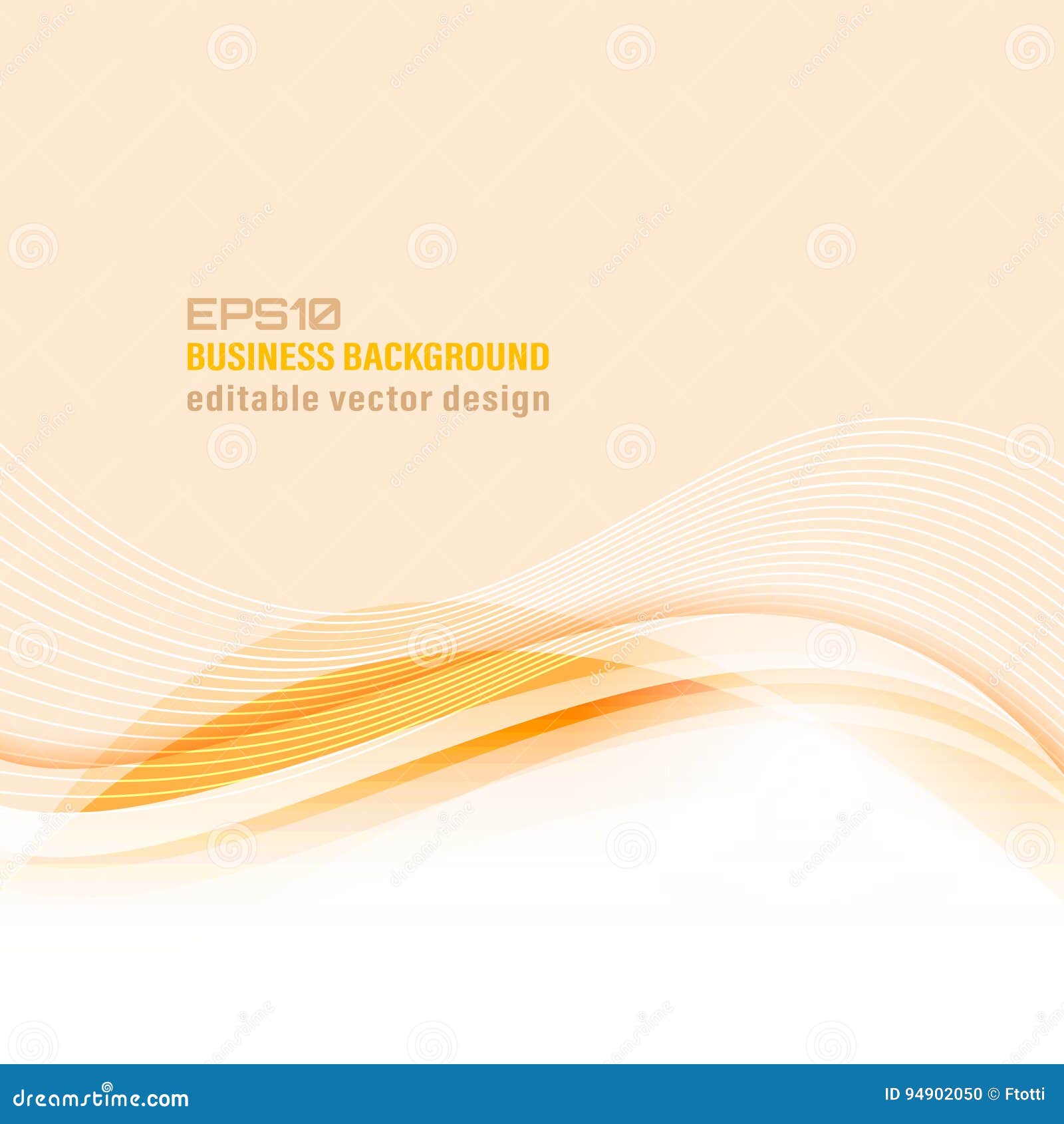 Wavy Orange Lines Abstract Business Background. Stock Vector ...