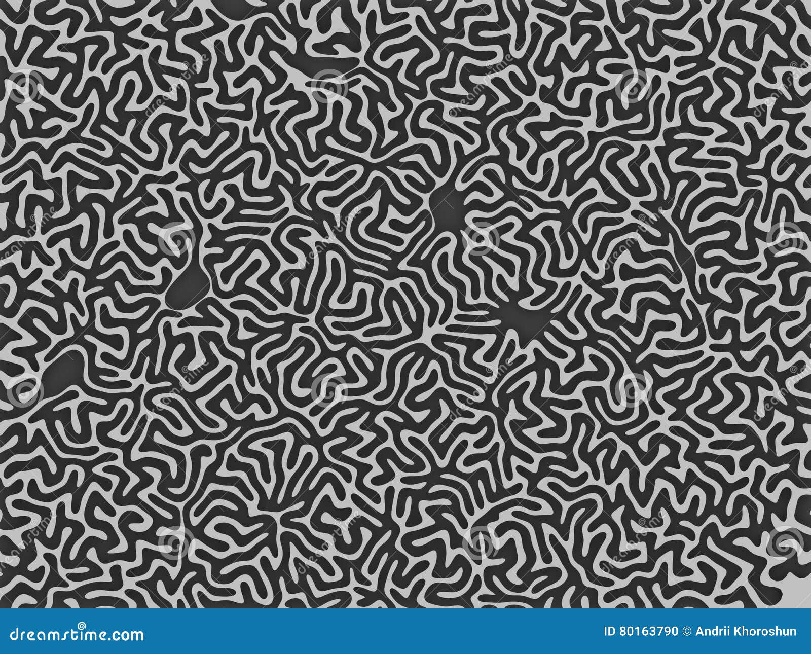 Wavy Organic Rounded Line Maze Pattern 3d Rendering Stock Illustration ...