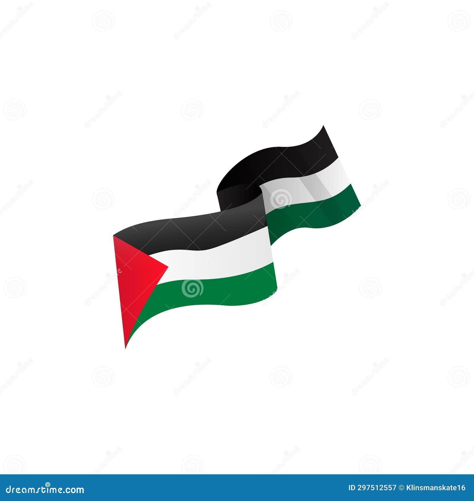 Wavy Palestine Flag Ribbon Banner Design Stock Vector - Illustration of ...