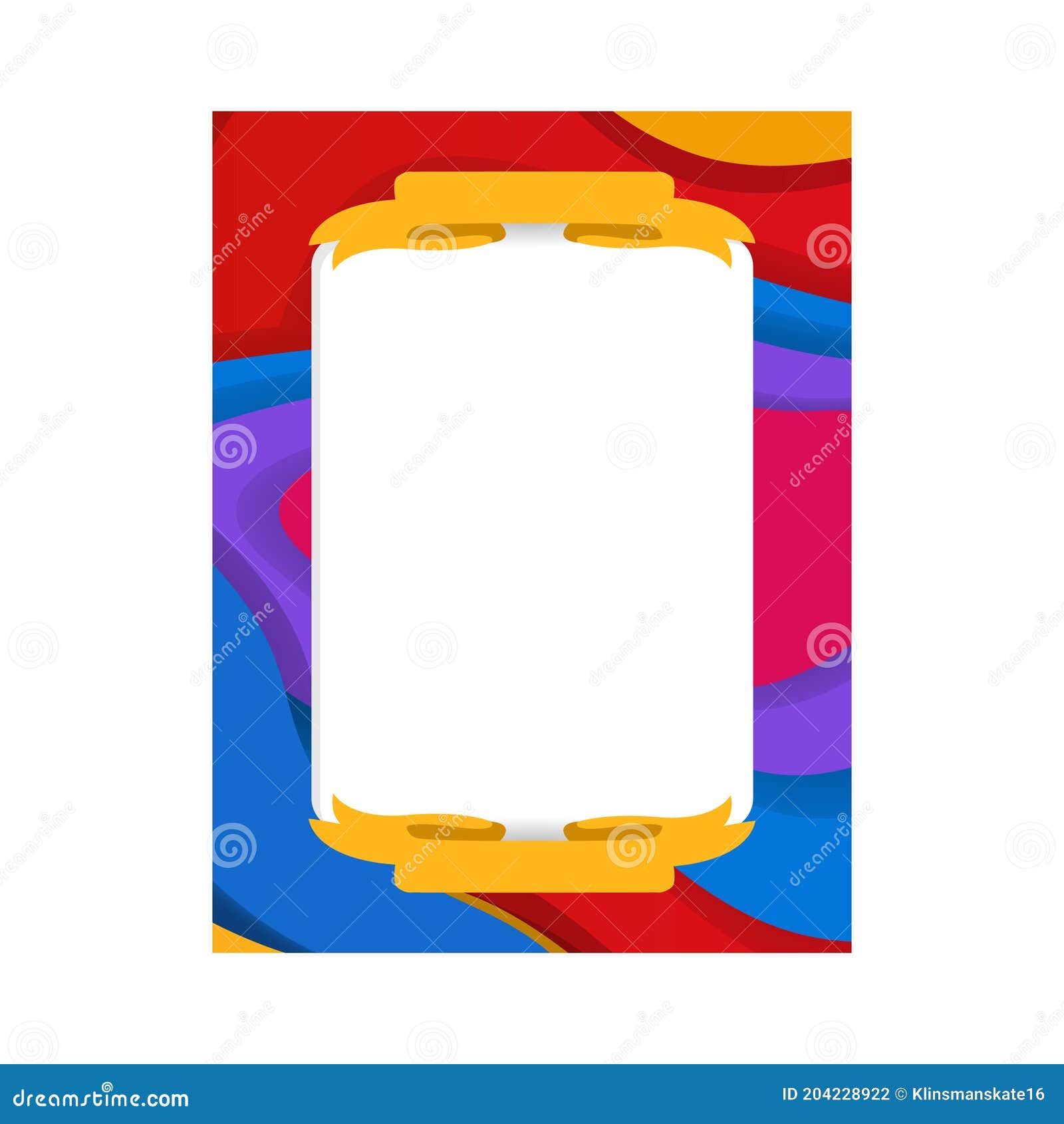 Wavy Paper Cut Frame Photo Template Design for Print Stock Illustration ...