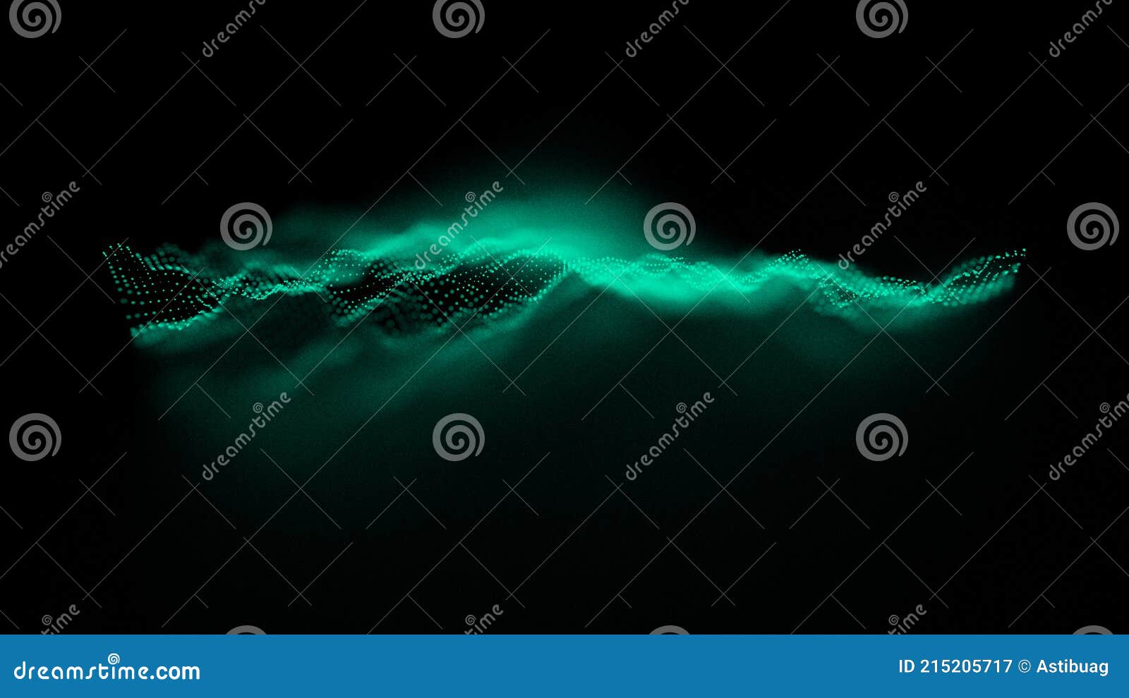 Wavy Particle Surface. Cyber Space Background. Abstract Technology Flow ...