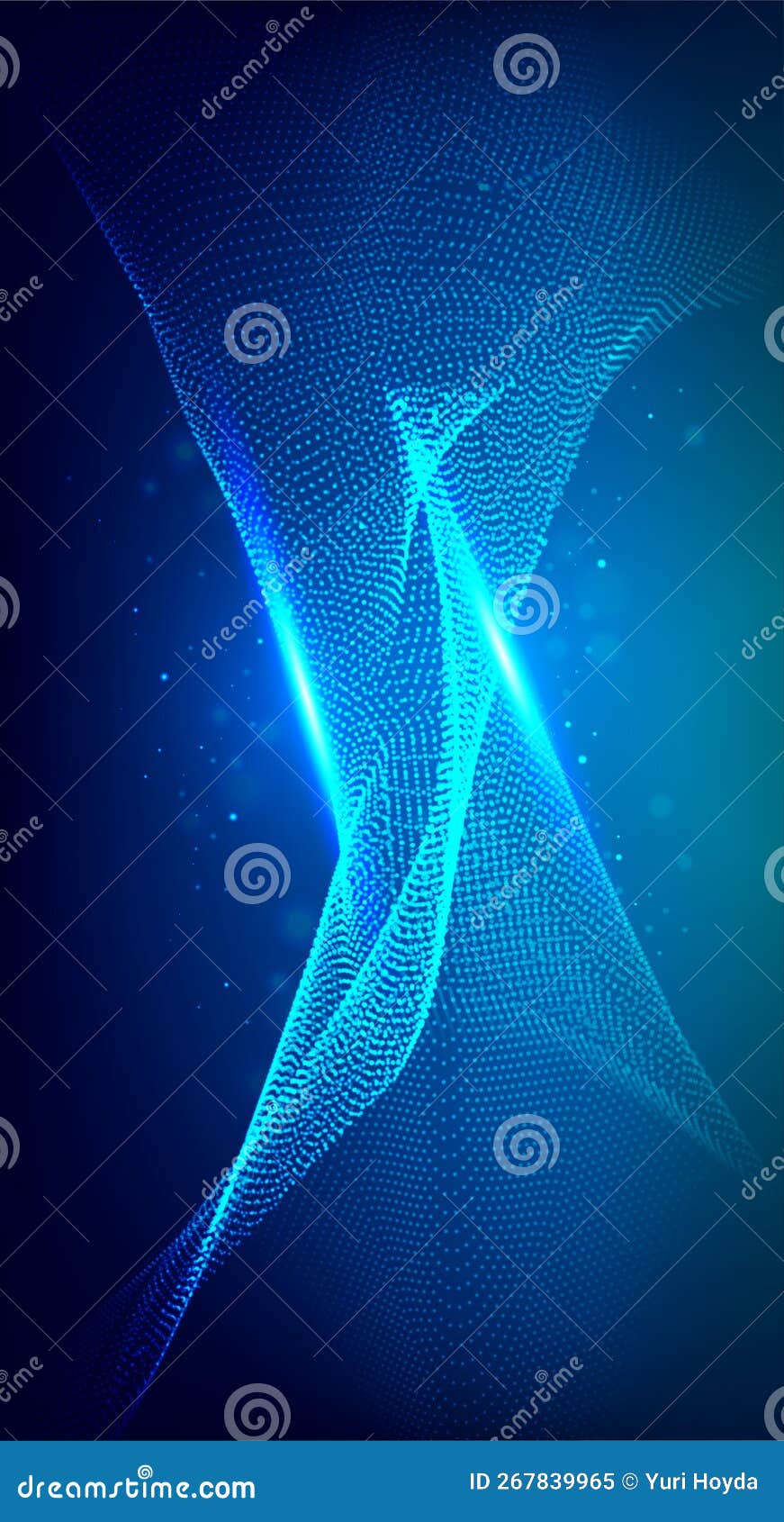 Wavy Particle Surface. Dynamic Particles Sound Wave. Wave Shaped Array ...