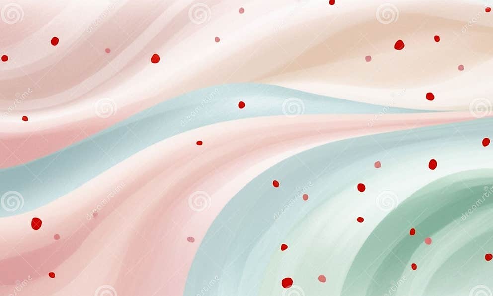 Wavy Pastel Background with Small Red and White Dots for Texture Stock ...