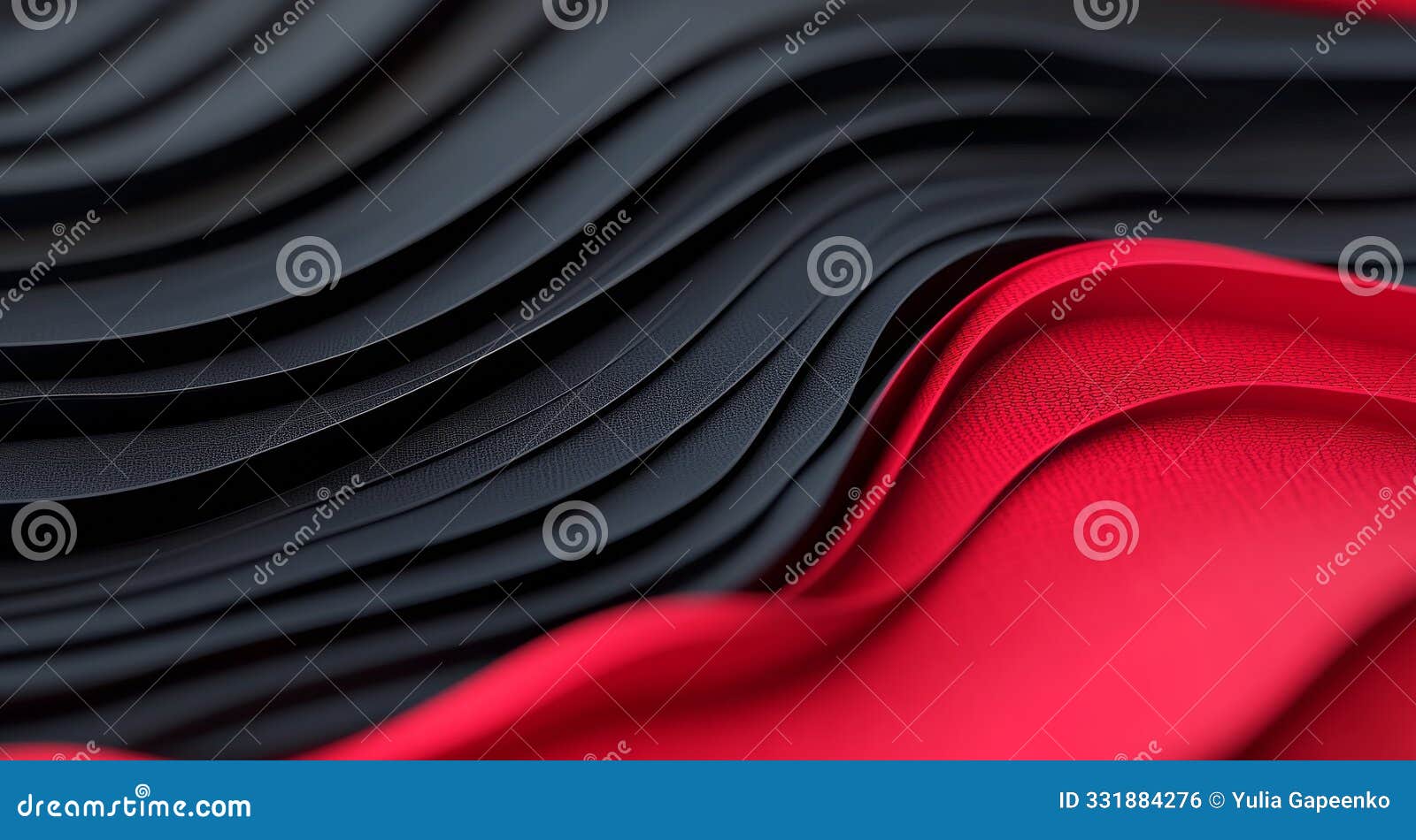 Wavy Patterns of Black and Red Fabric Create a Striking Visual Texture ...
