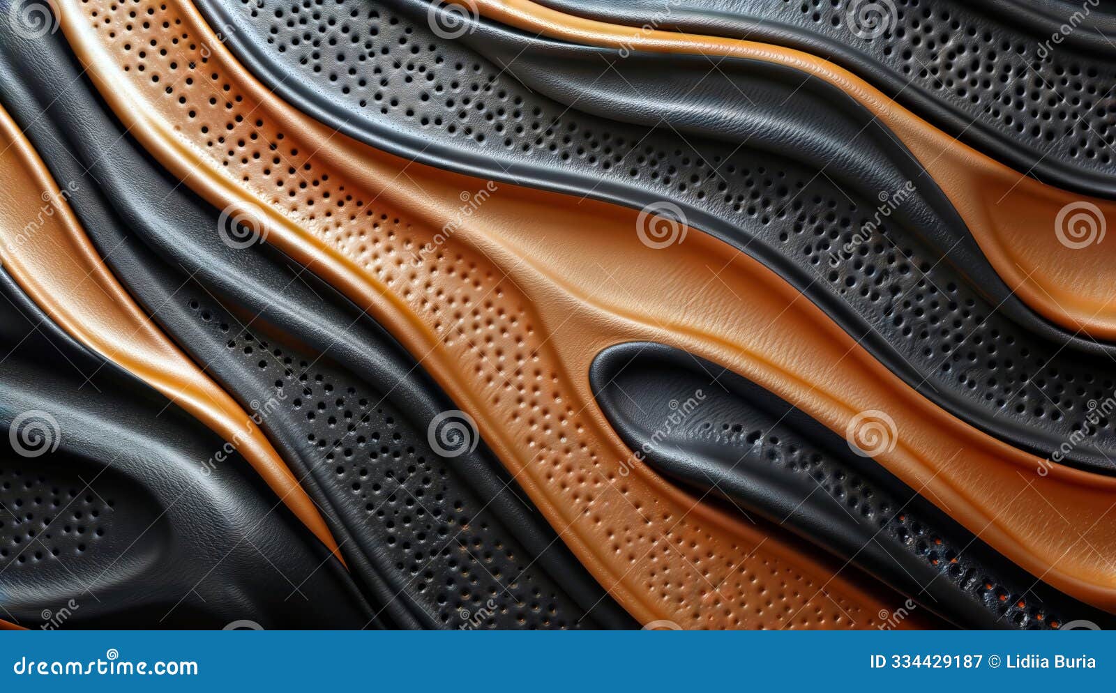 Wavy Perforated Texture in Striking Orange and Black, Generative Ai ...