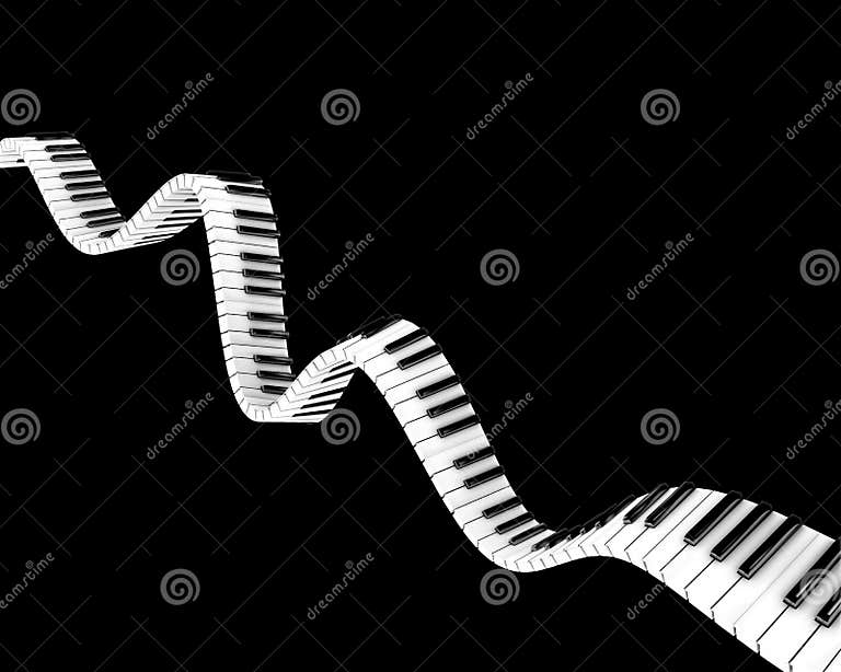 Wavy piano keyboard stock illustration. Illustration of instrument ...