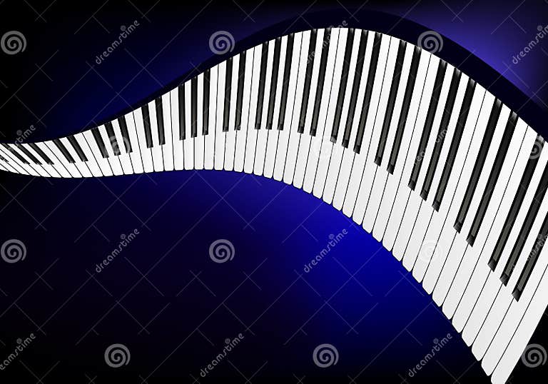 Wavy piano keyboard stock vector. Illustration of dancing - 58652841