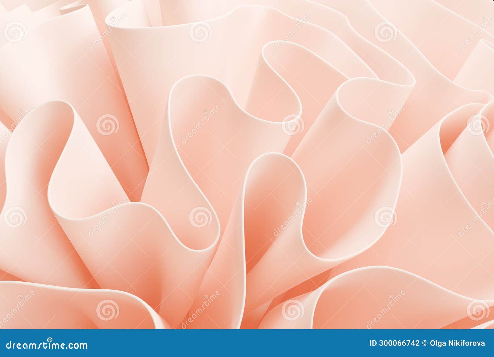 Wavy Pleated Layers of Ruffles. Abstract Peach Background Stock ...