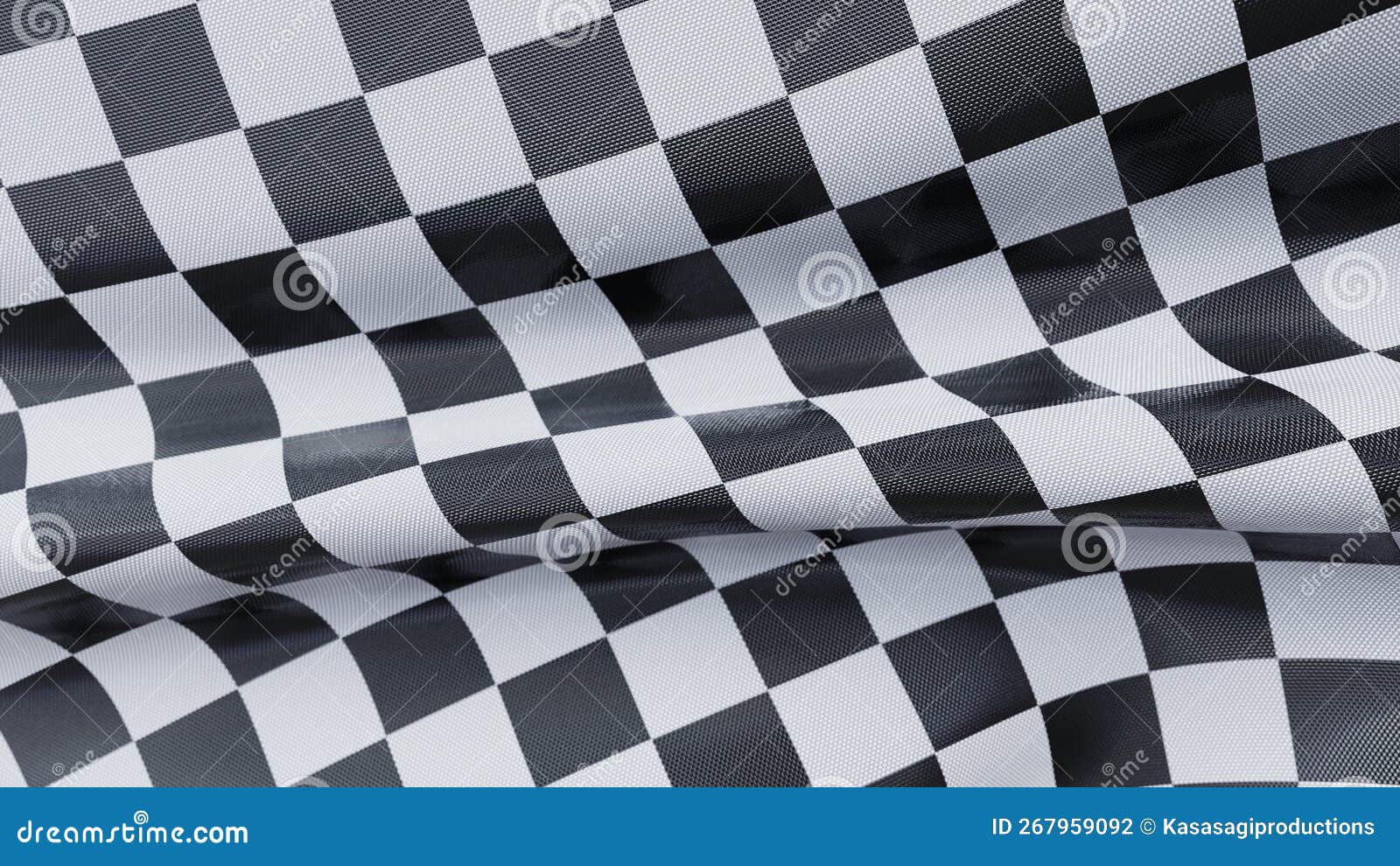 Wavy Racing Checkered Flag with Horizontal Folds. Stock Illustration ...