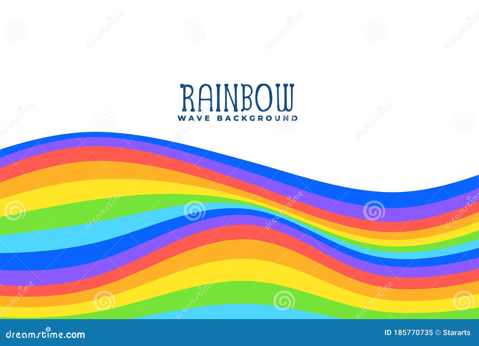 Wavy Rainbow Background with Flowing Lines Design Stock Vector ...