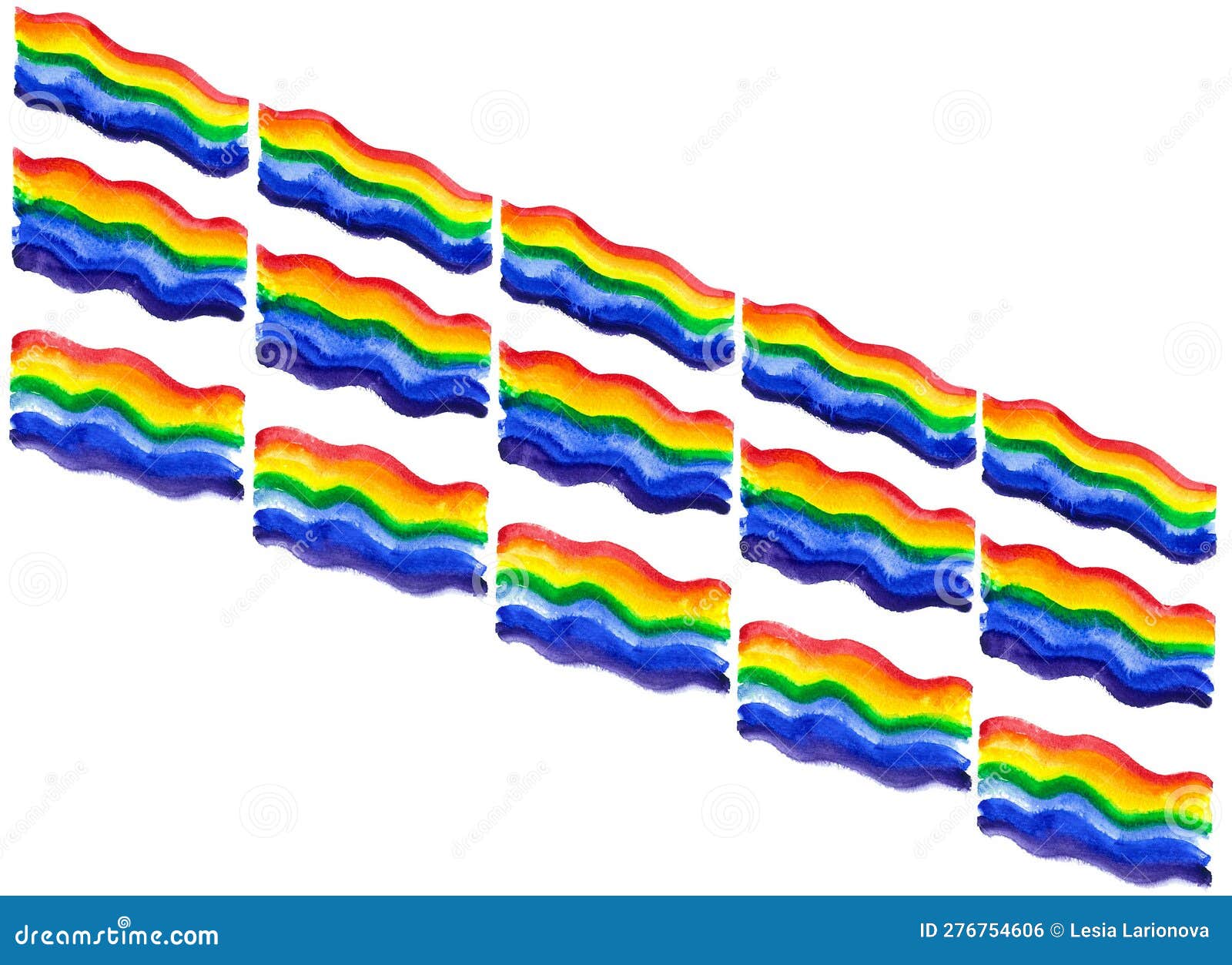Wavy Rainbow Pattern on a White Background. Stock Illustration ...