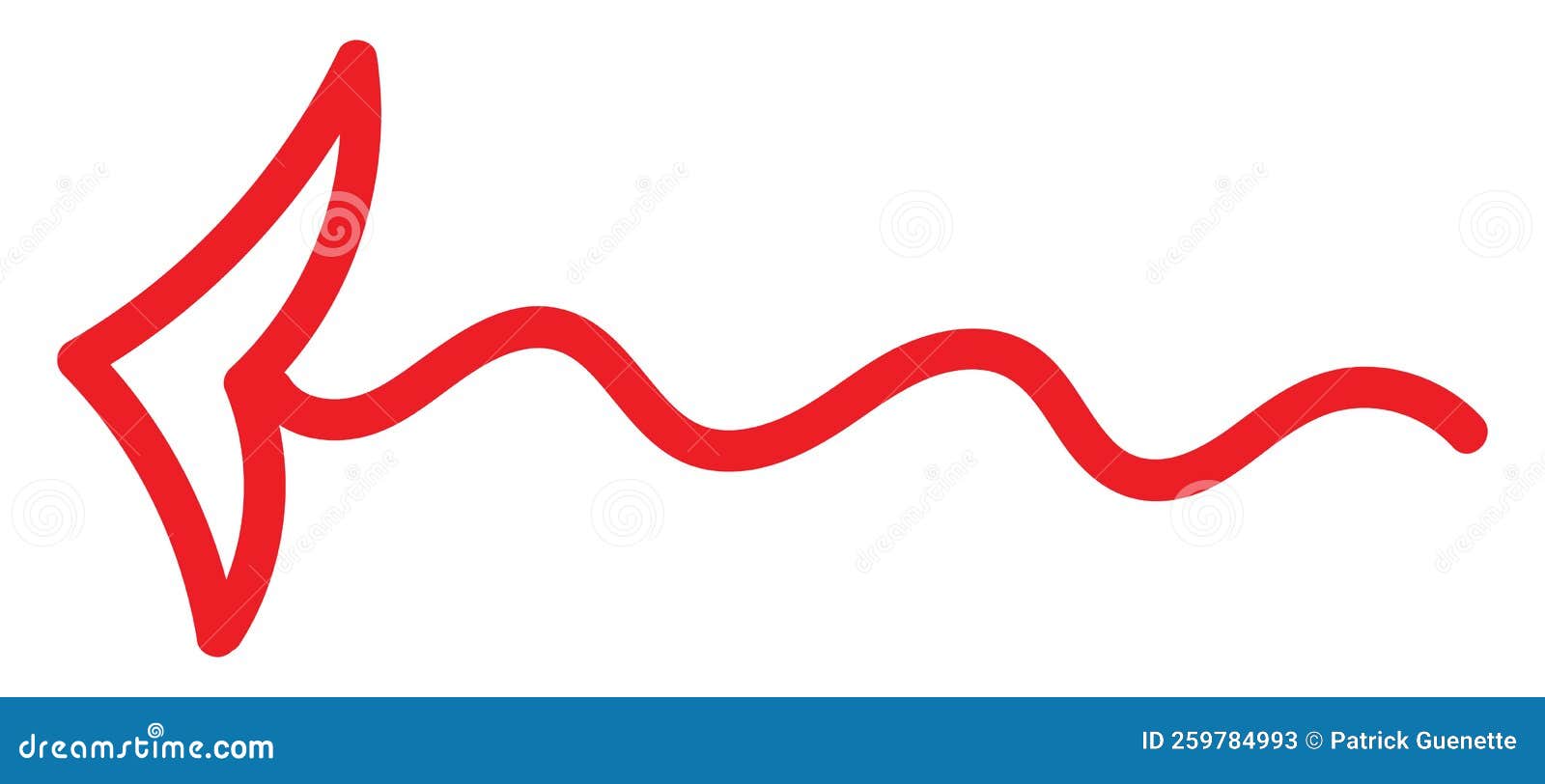 Wavy Red Arrow Pointing To the Left, Icon Stock Vector - Illustration ...