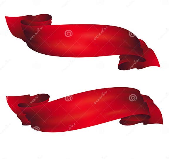 Wavy Red Banners , Vector Set Stock Vector - Illustration of design ...