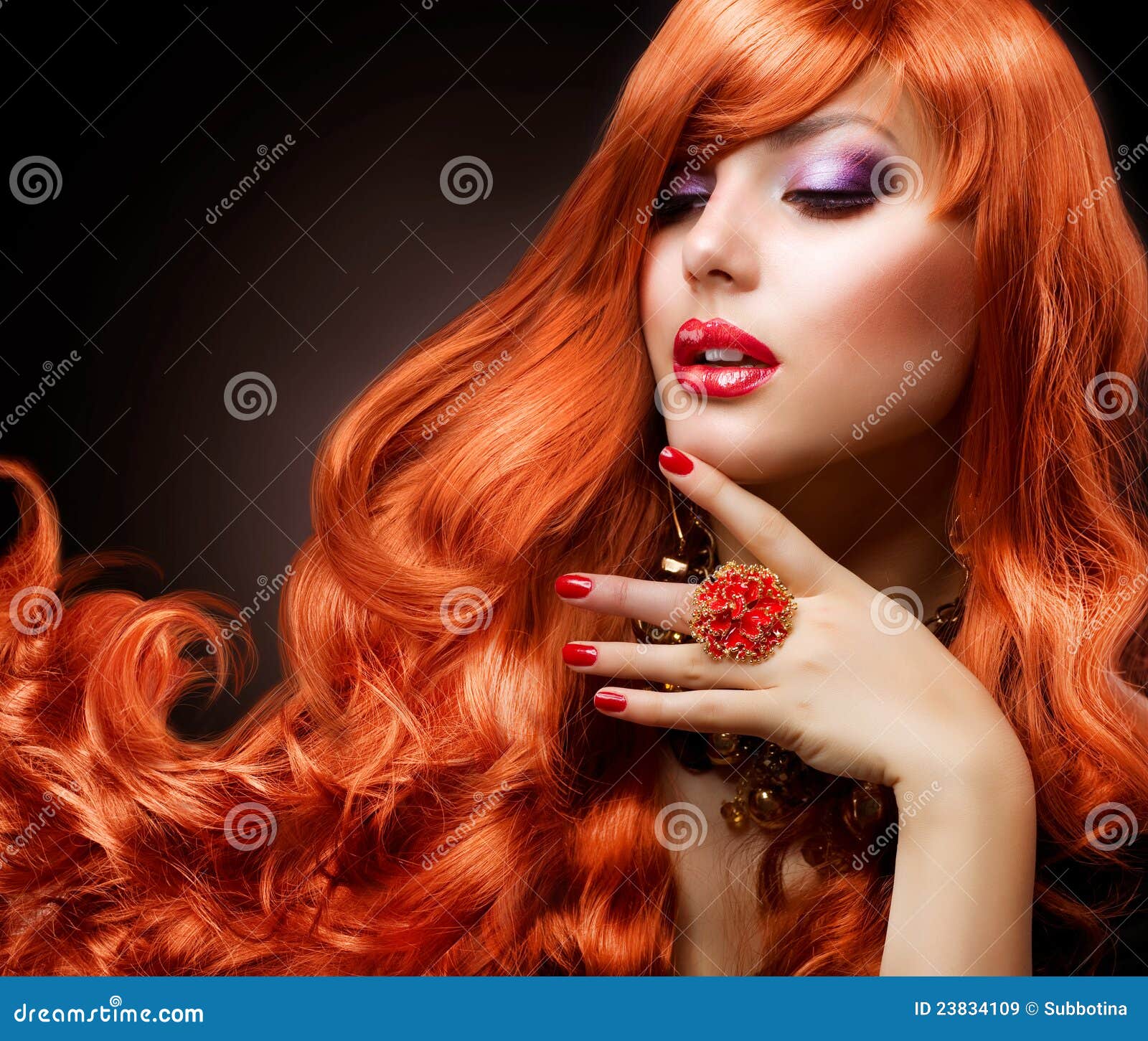 Wavy Red Hair Royalty Free Stock Images Image 23834109