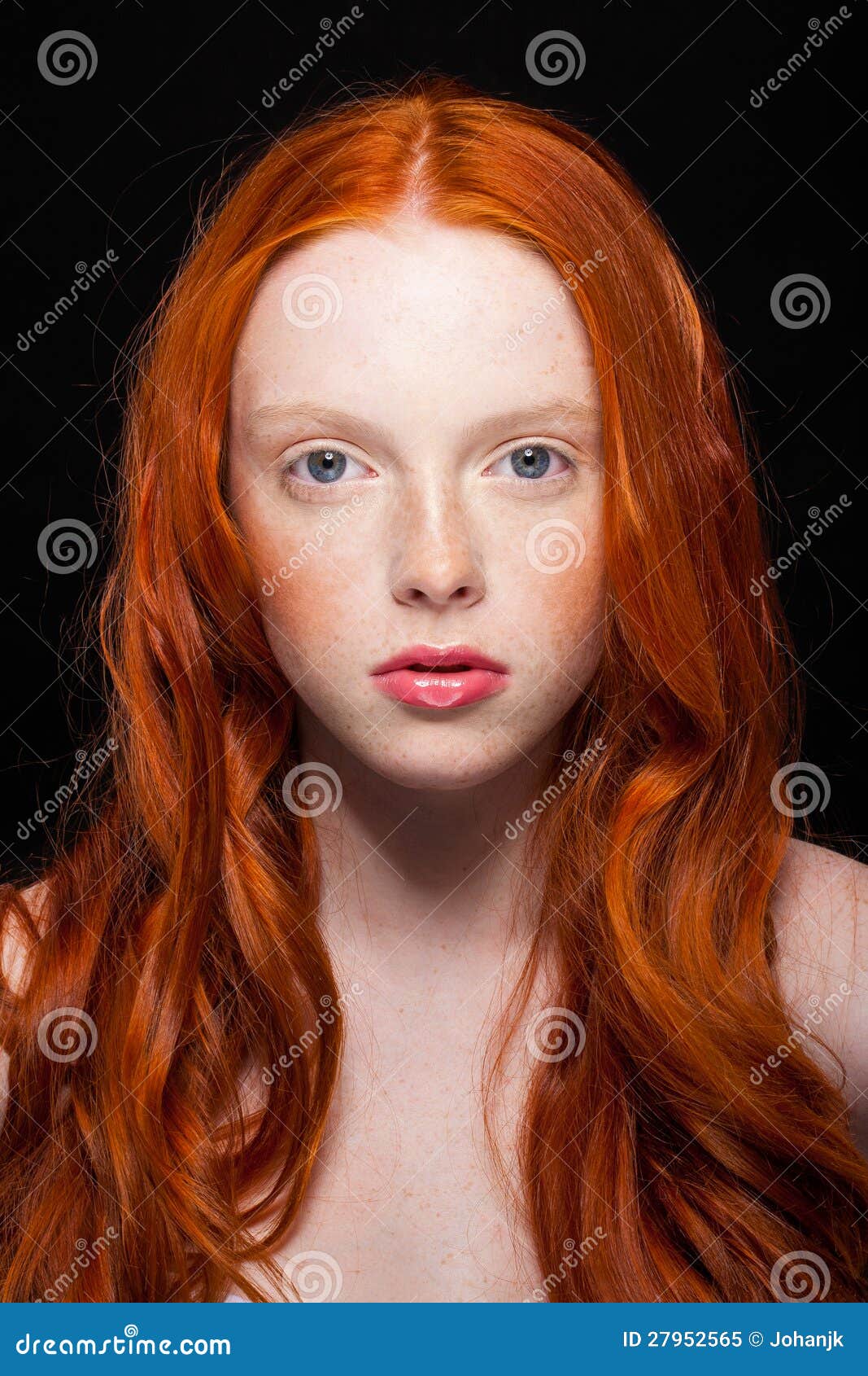 Wavy Red Hair stock image. Image of lipstick, makeup - 27952565