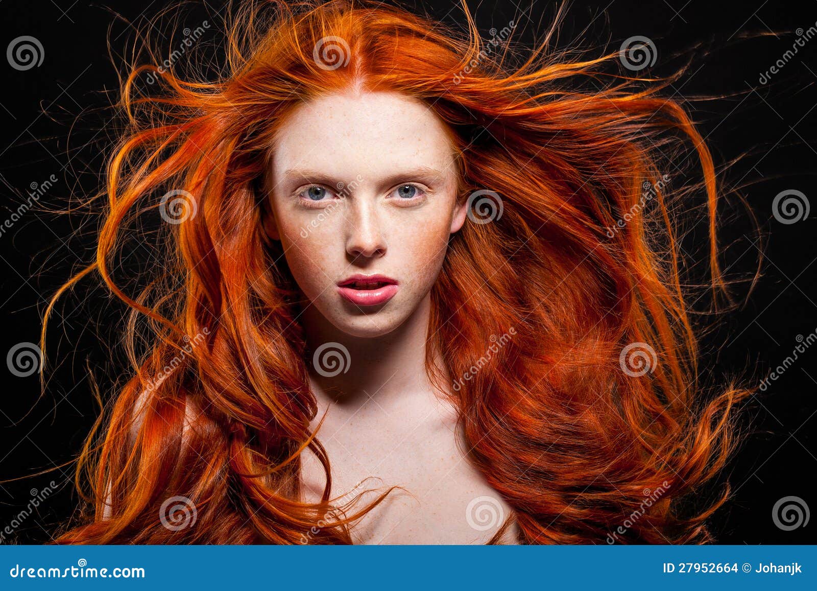 Wavy Red Hair stock photo. Image of brown, face, bright - 27952664