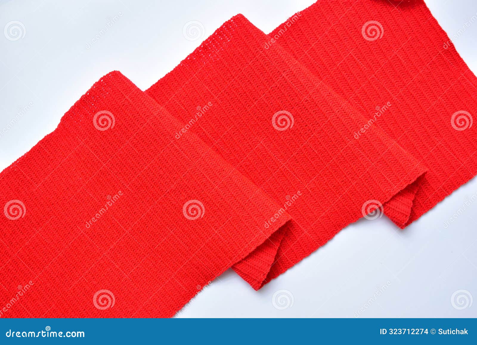 Wavy of Red Wool Knitted Yarn Texture, Woolen Fabric on White ...