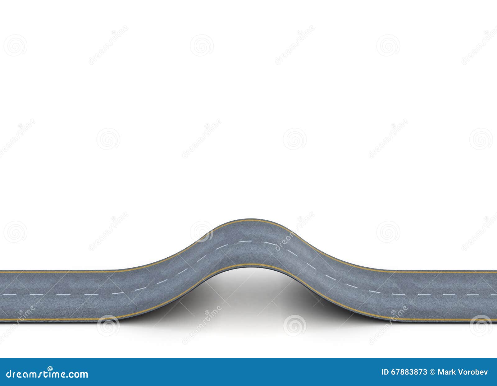 Set Of Wavy Road Elements With Dashed Lines Straight Version Is Vector ...