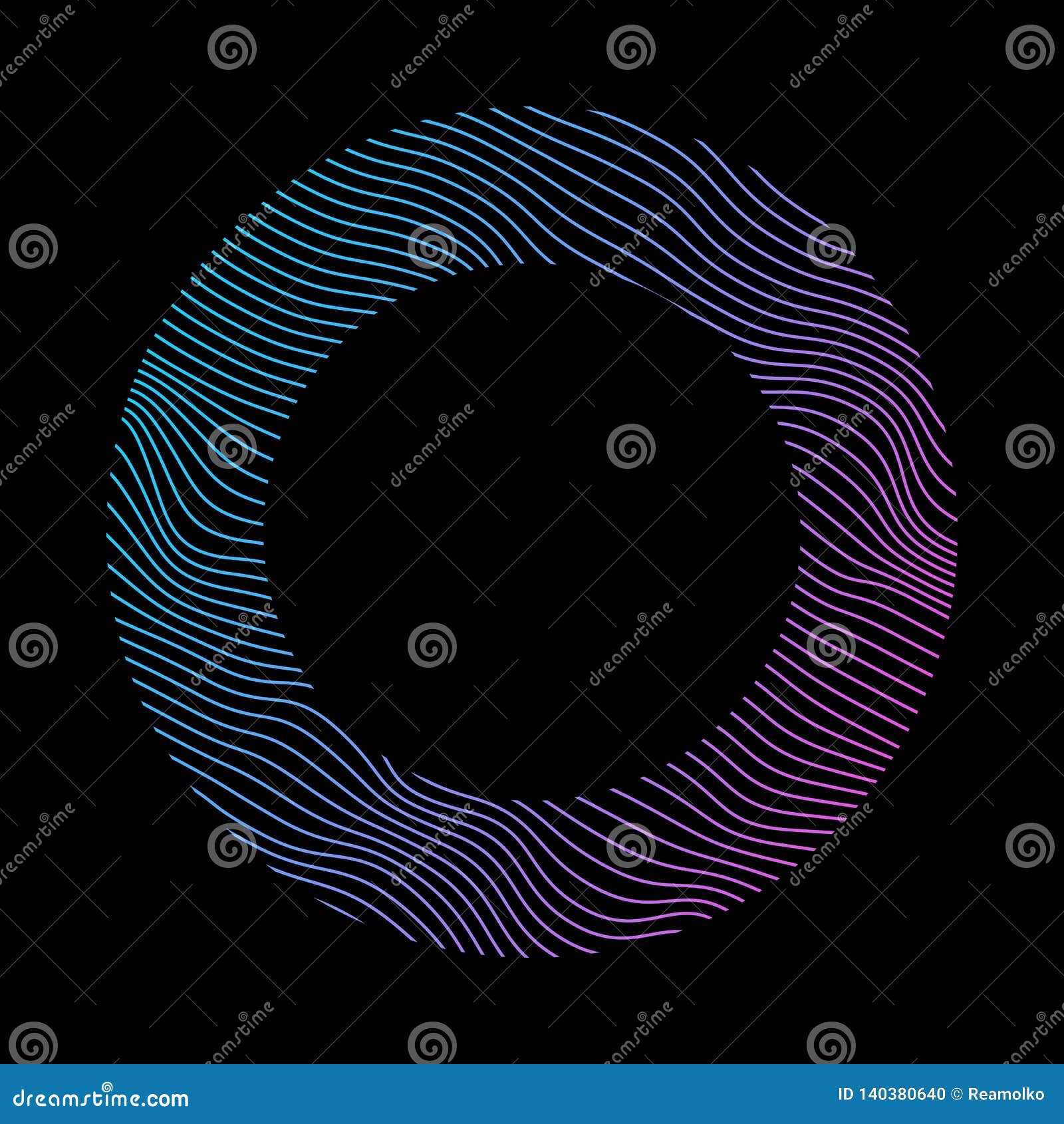 Wavy Round Abstract Liquid Vector Logo Concept Set. Headline Poster ...