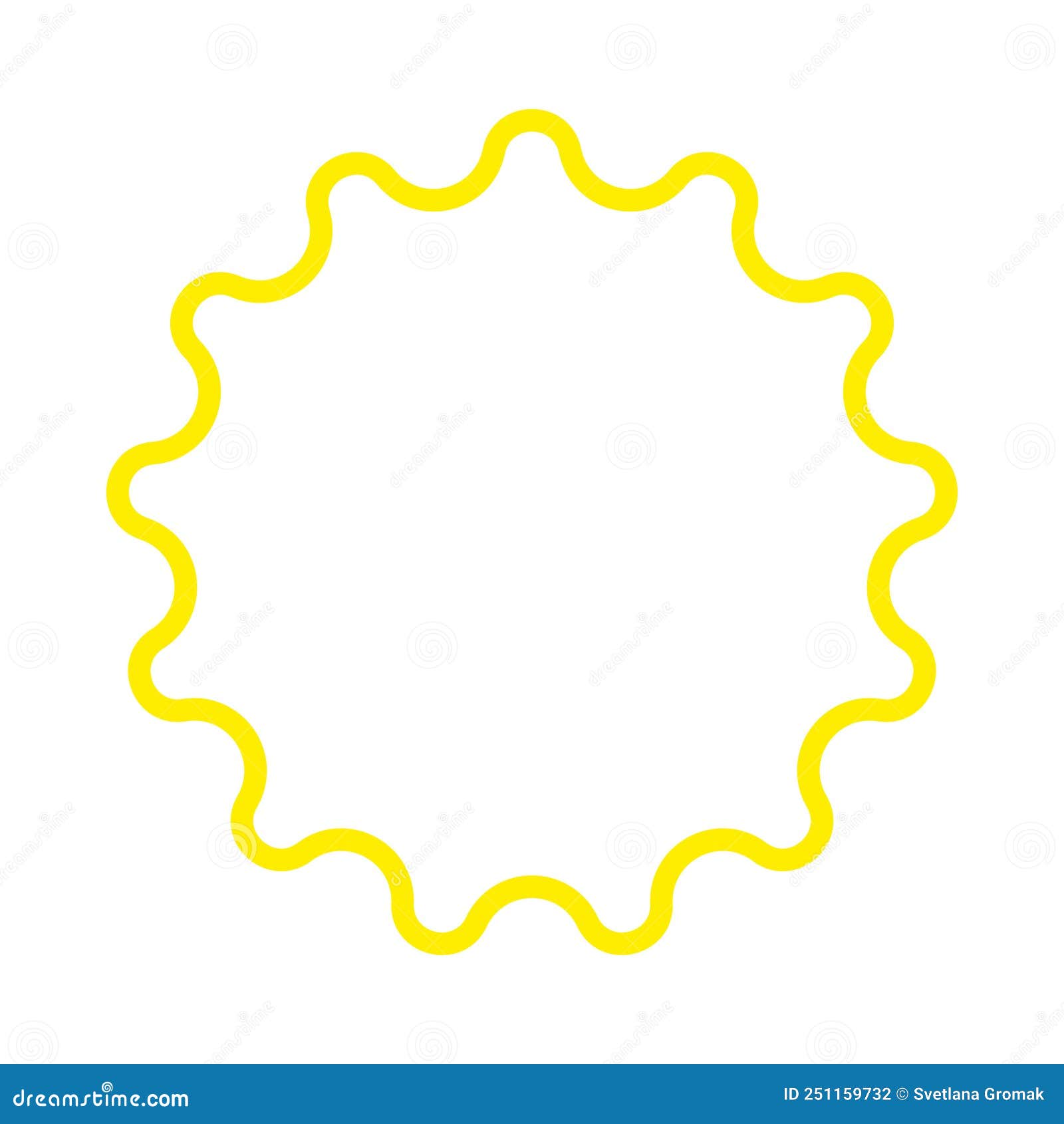 Wavy round frame stock vector. Illustration of yellow - 251159732