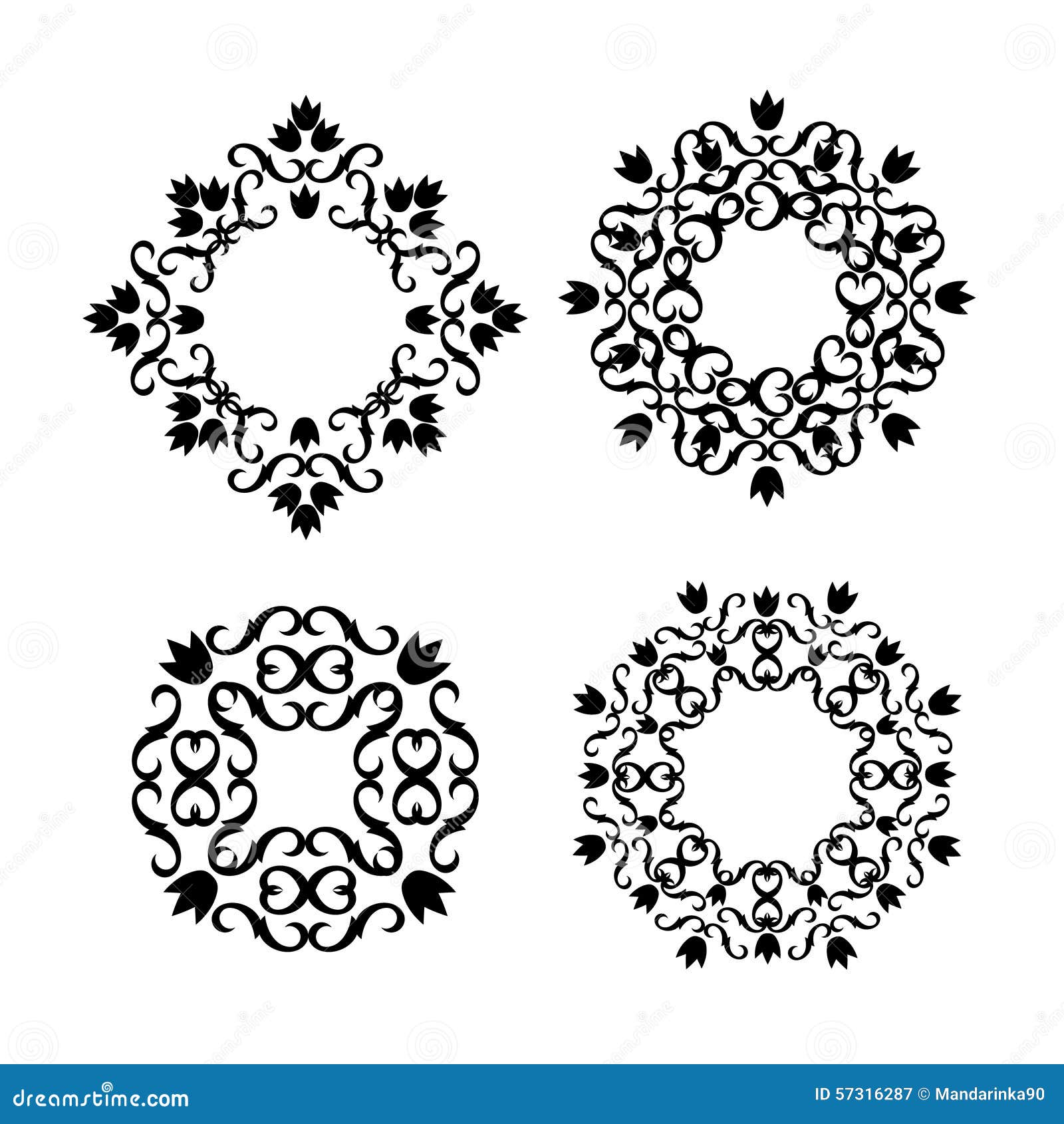 Wavy round pattern element stock vector. Illustration of filigree ...