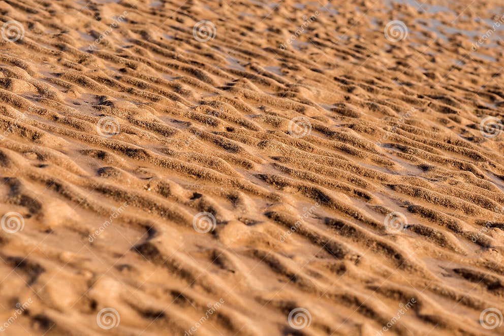 Wavy Sand Texture of the Sea at Low Tide Stock Image - Image of tide ...