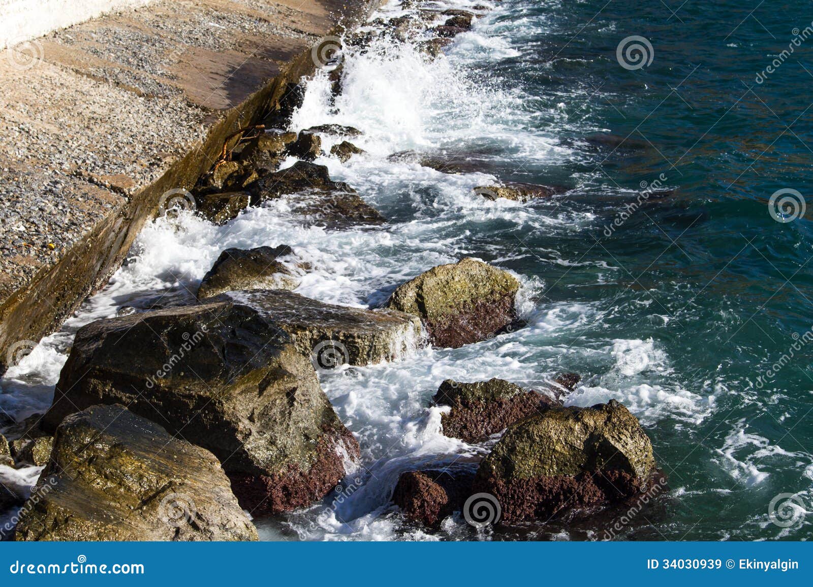 Wavy Sea at Coast stock image. Image of lake, maritime - 34030939