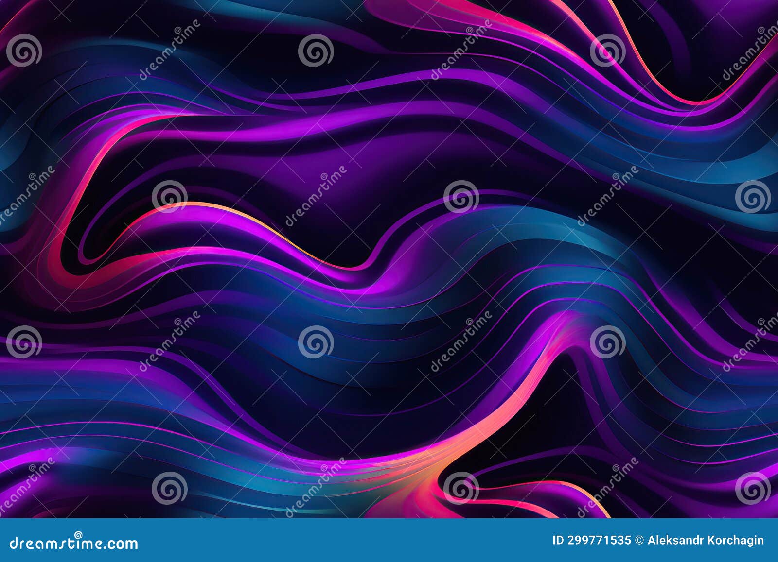Wavy Seamless Pattern Texture with Neon Gradient Multicolored Curved ...
