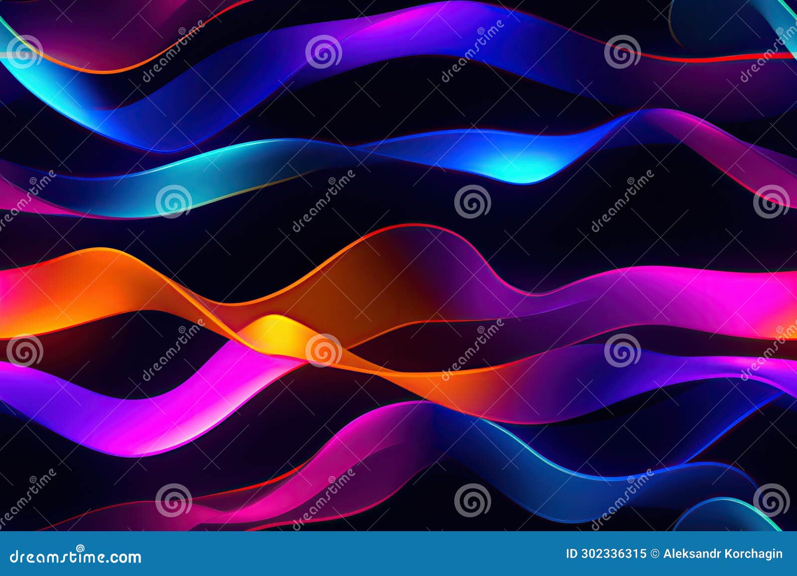 Wavy Seamless Pattern Texture With Neon Gradient Multicolored Curved ...