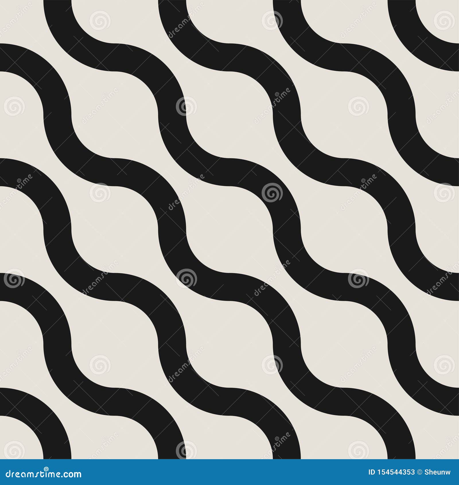 Wavy Seamless Striped Diagonal Pattern. Vector Simple Endless ...