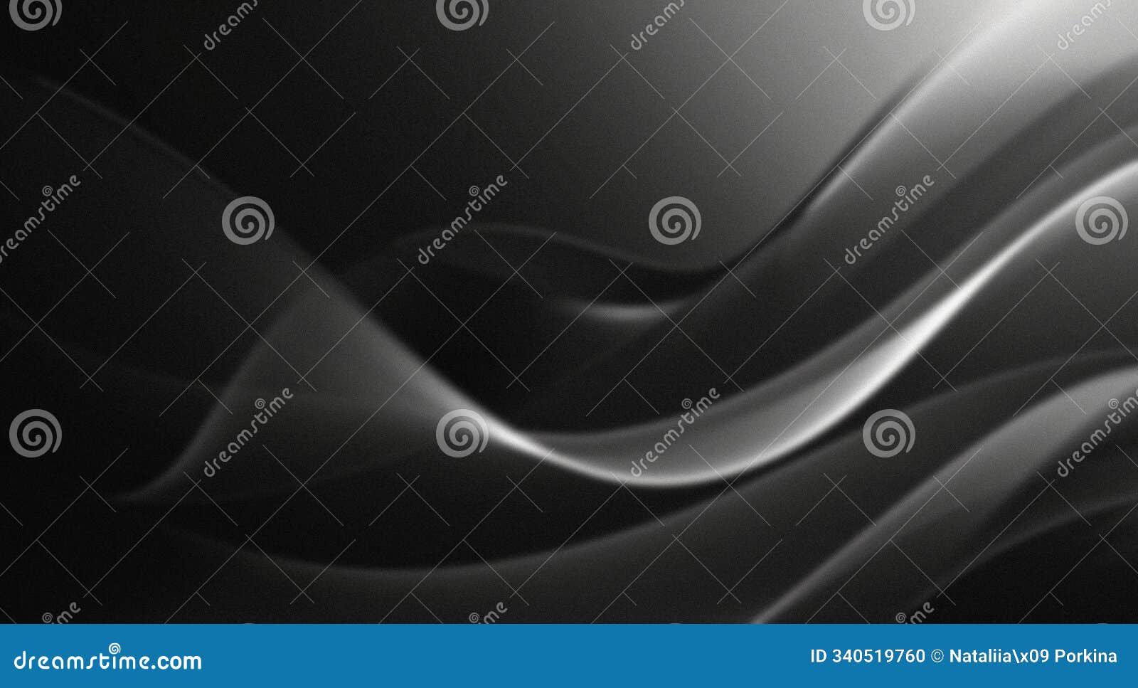 Wavy Silver and Black Gradient Abstract Background. Artistic Flowing ...