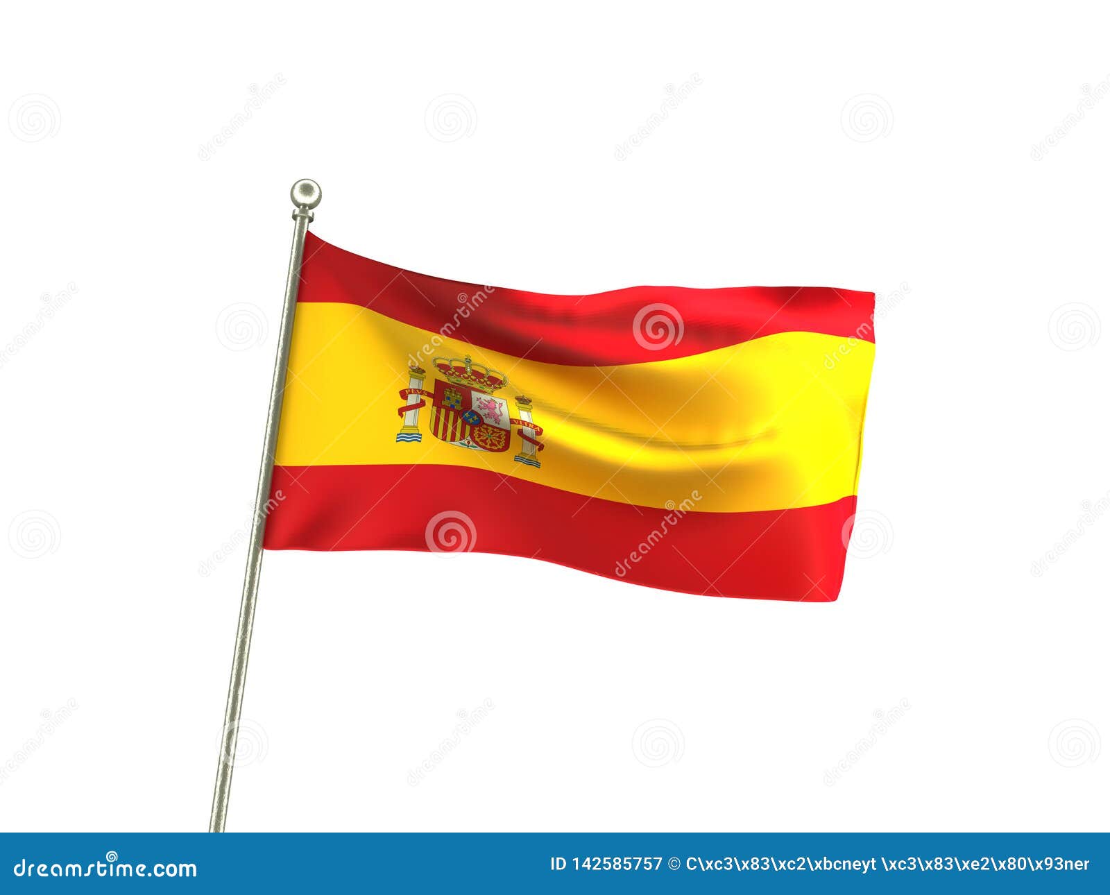 Wavy Spain Flag stock illustration. Illustration of wavy - 142585757