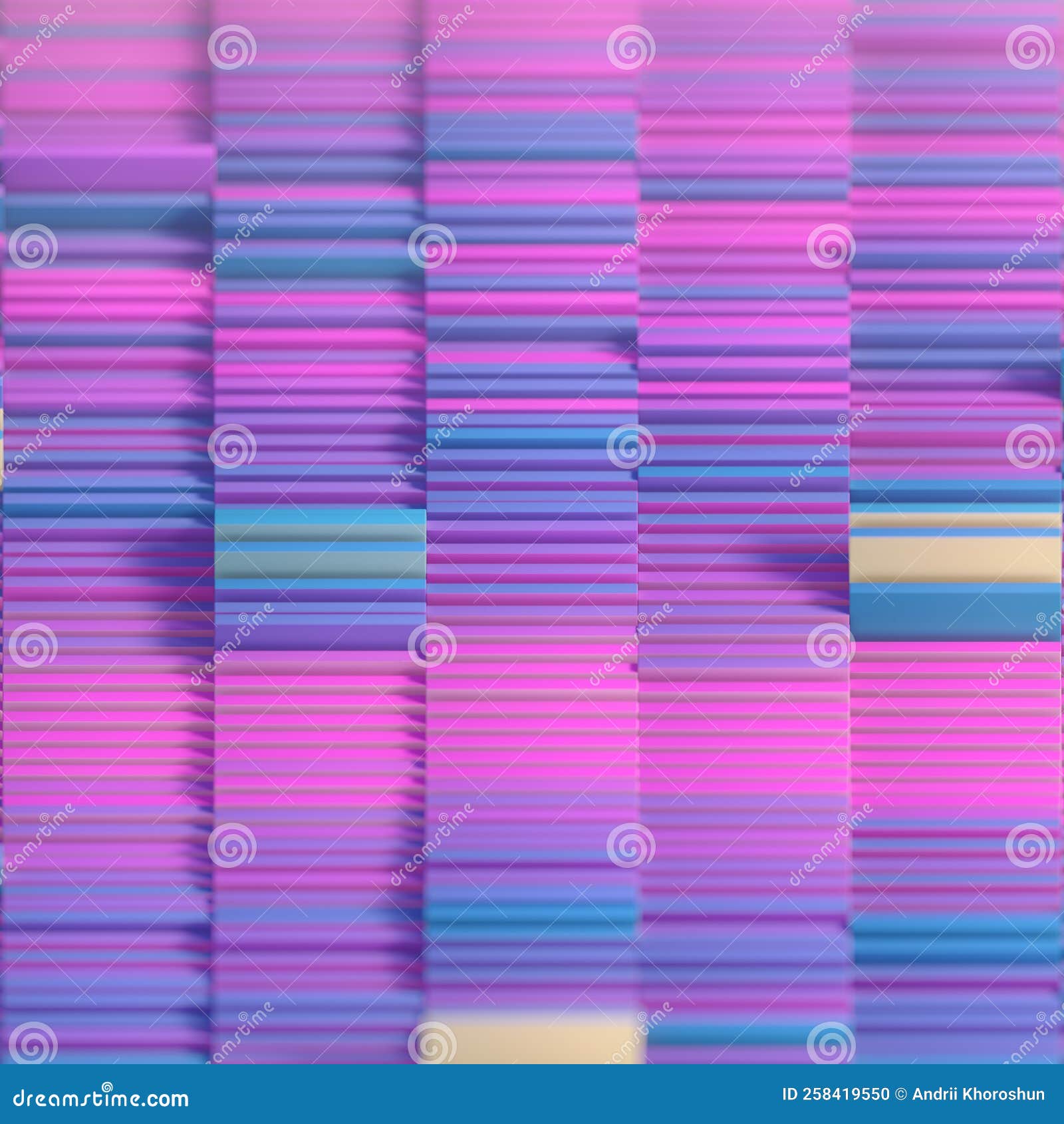 Wavy Stacks of Rectangular Shapes. 3d Rendering Digital Illustration ...