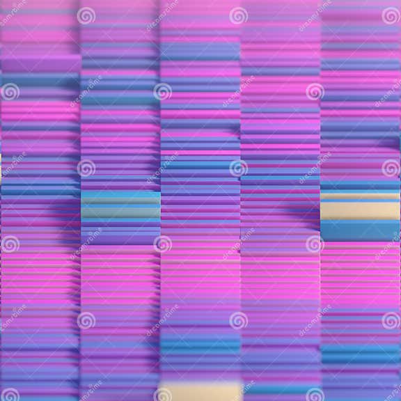 Wavy Stacks of Rectangular Shapes. 3d Rendering Digital Illustration ...