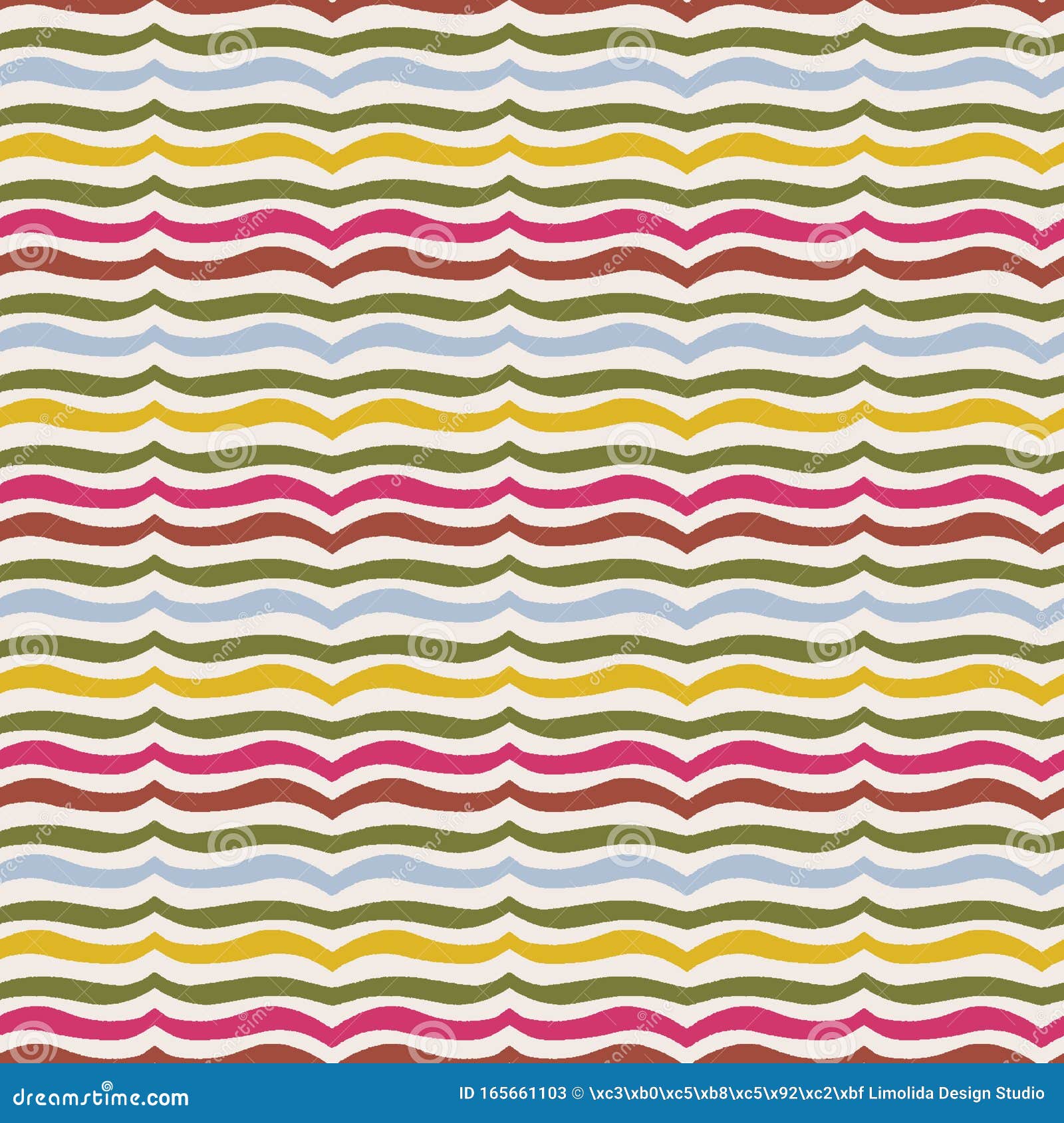 Wavy Stripe Texture Seamless Pattern. Thin Horizontal Lines Geo ...