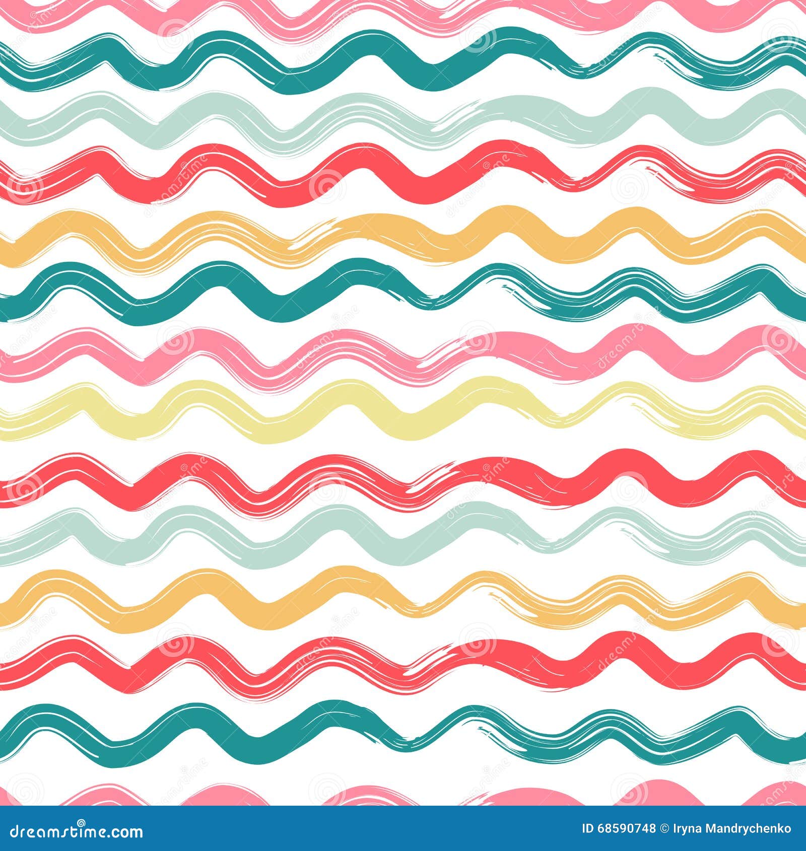 Wavy, Striped Seamless Pattern Stock Vector - Illustration of draw ...