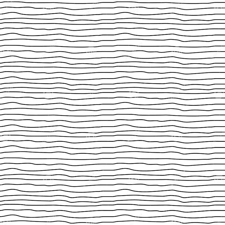 Wavy Stripes Seamless Background. Thin Hand Drawn Uneven Waves Vector ...