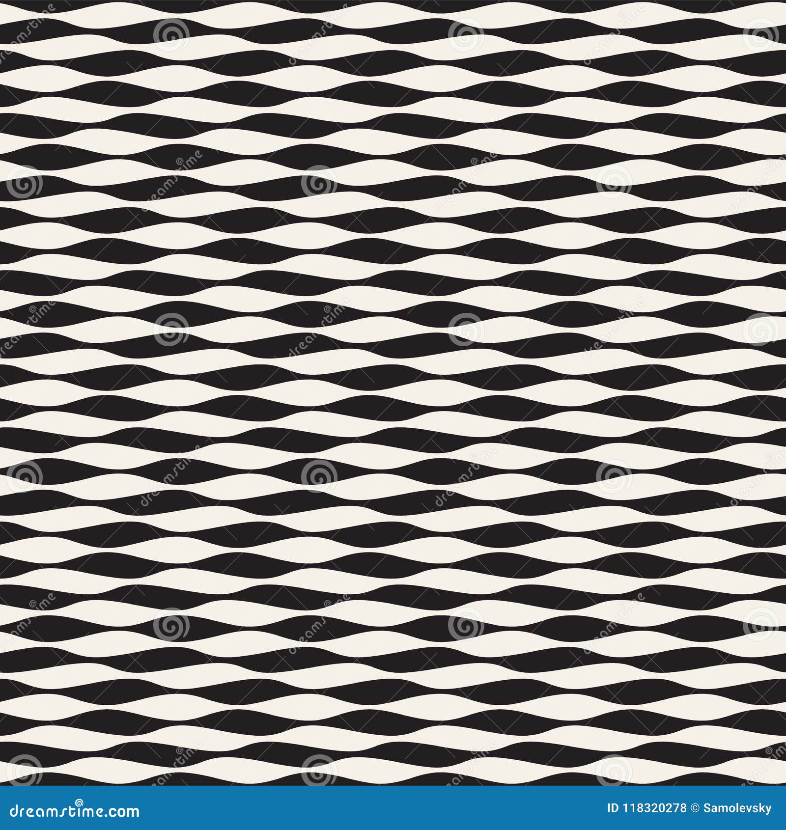 Wavy Stripes Vector Seamless Pattern. Retro Wavy Engraving Texture ...