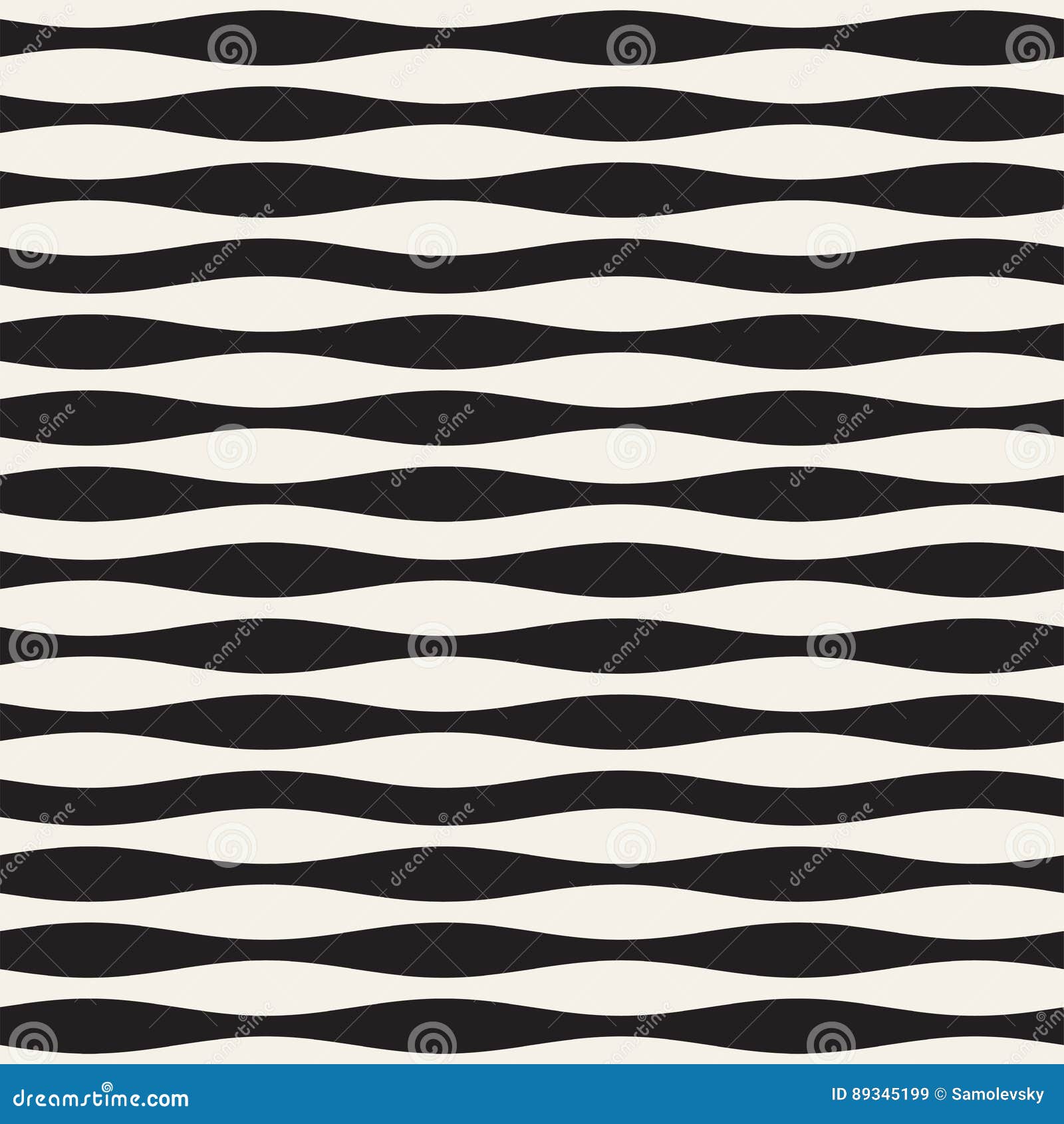 Wavy Stripes Vector Seamless Pattern. Retro Wavy Texture. Geometric ...