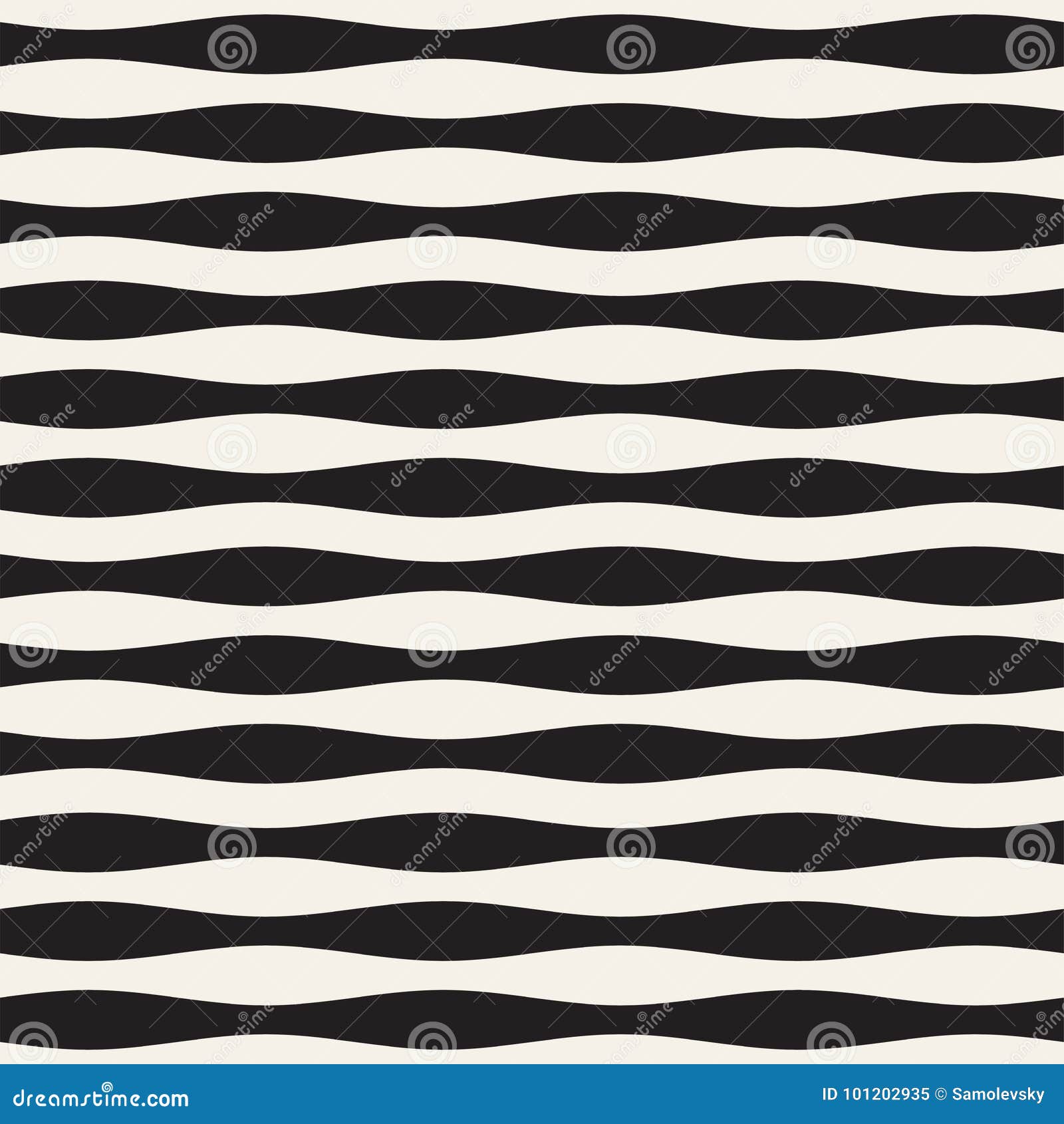 Wavy Stripes Vector Seamless Pattern. Retro Wavy Texture. Geometric ...