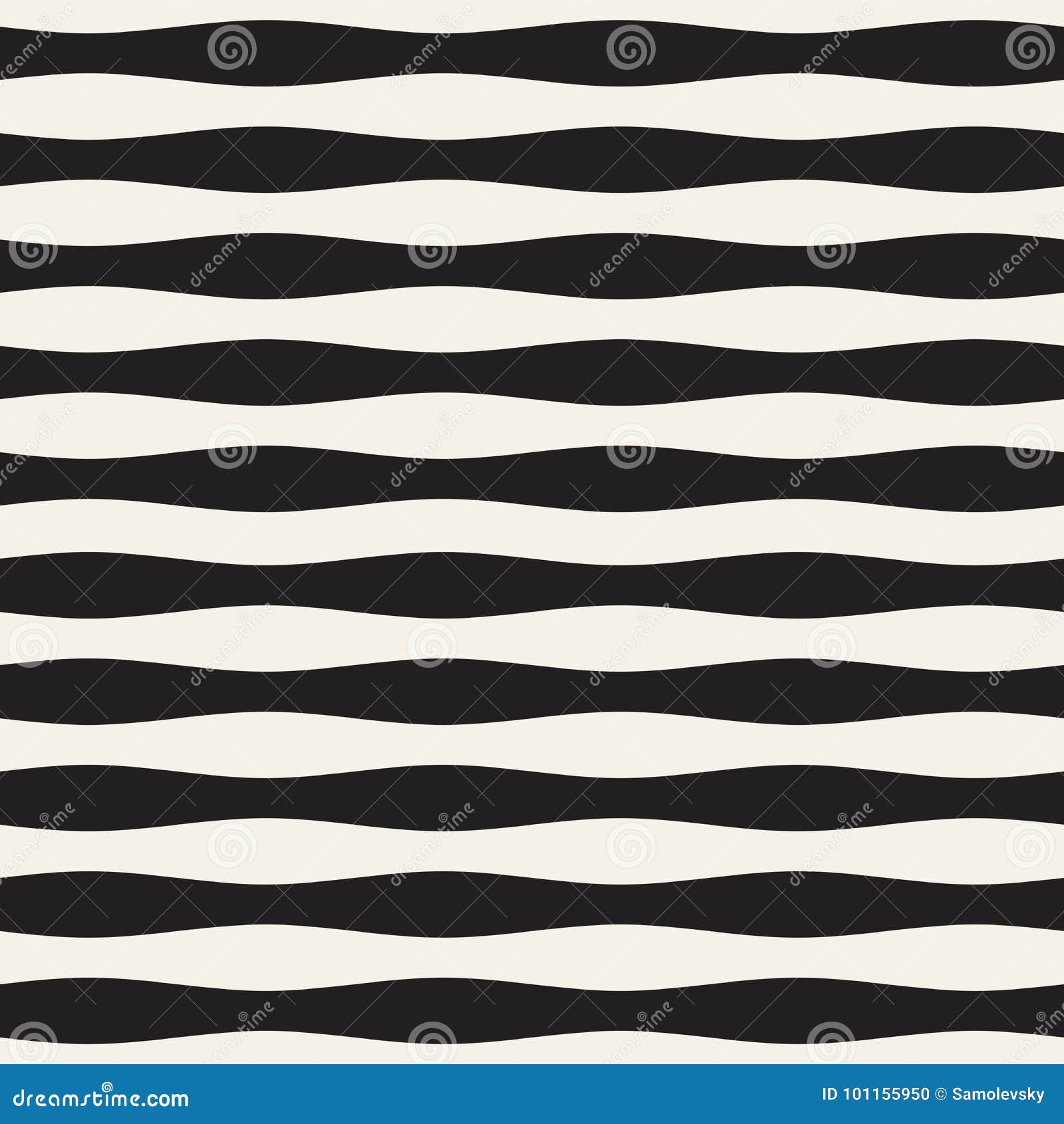 Wavy Stripes Vector Seamless Pattern. Retro Wavy Texture. Stock Vector ...