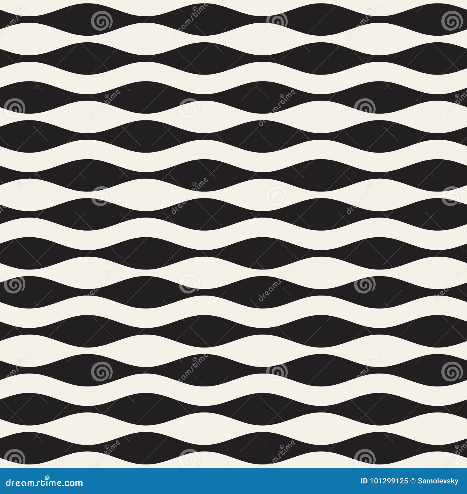 Wavy Stripes Vector Seamless Pattern. Retro Wavy Texture. Stock Vector ...