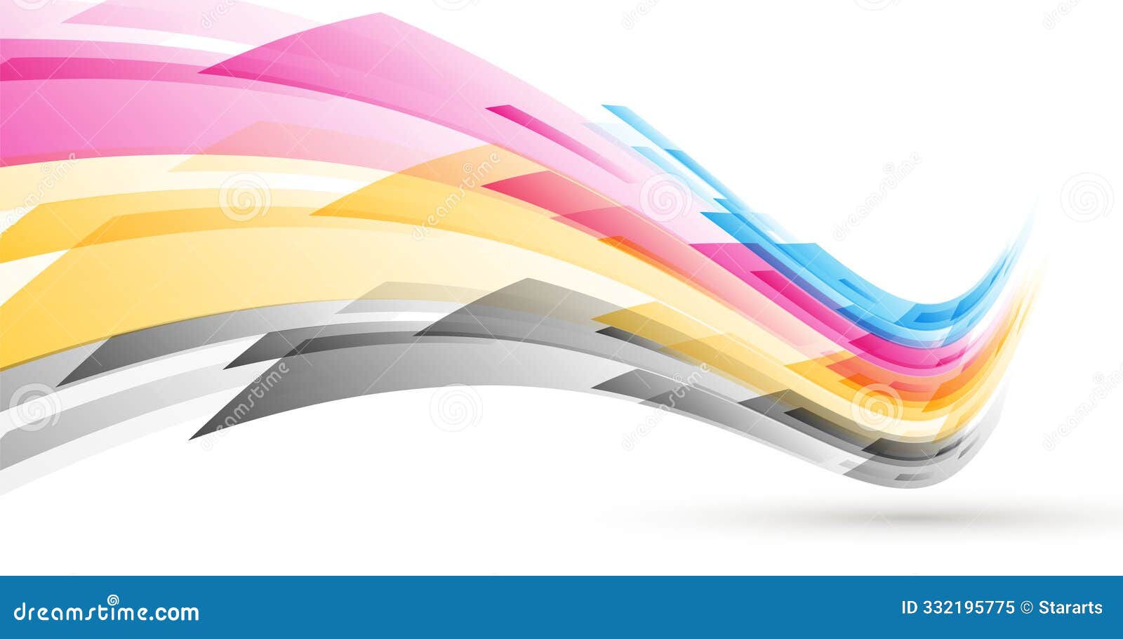 Wavy Style Abstract Cmyk Color Background for Presentation Stock ...