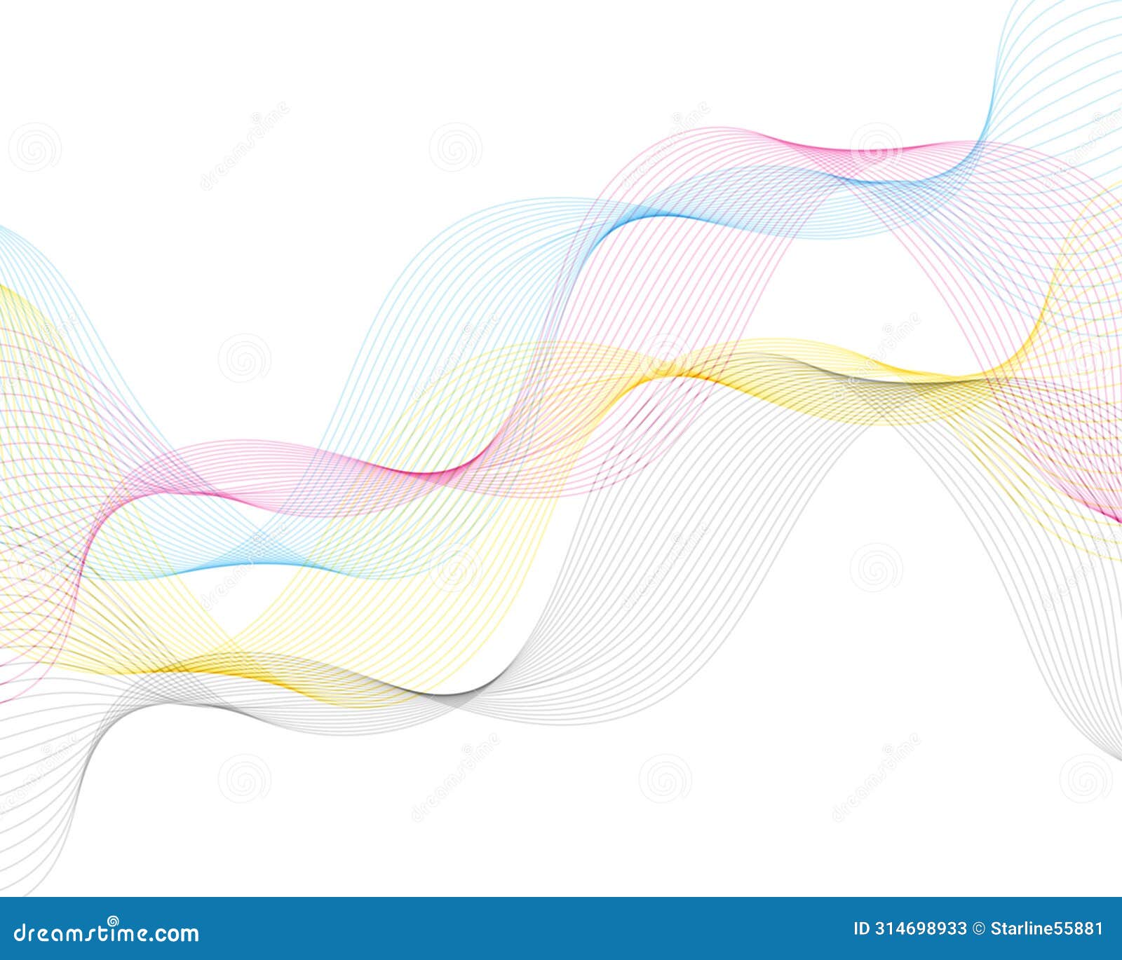 Wavy Style Cmyk Colors Line Background Design Stock Vector ...
