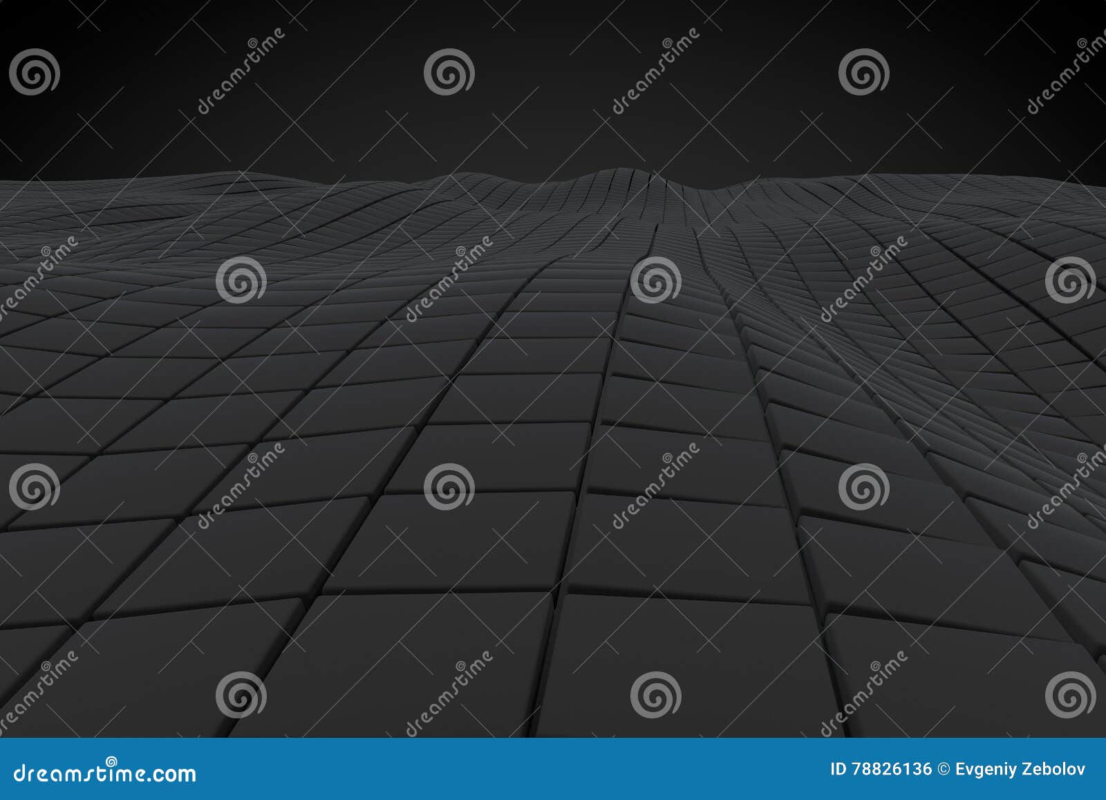 Wavy surface made of cubes stock illustration. Illustration of space ...