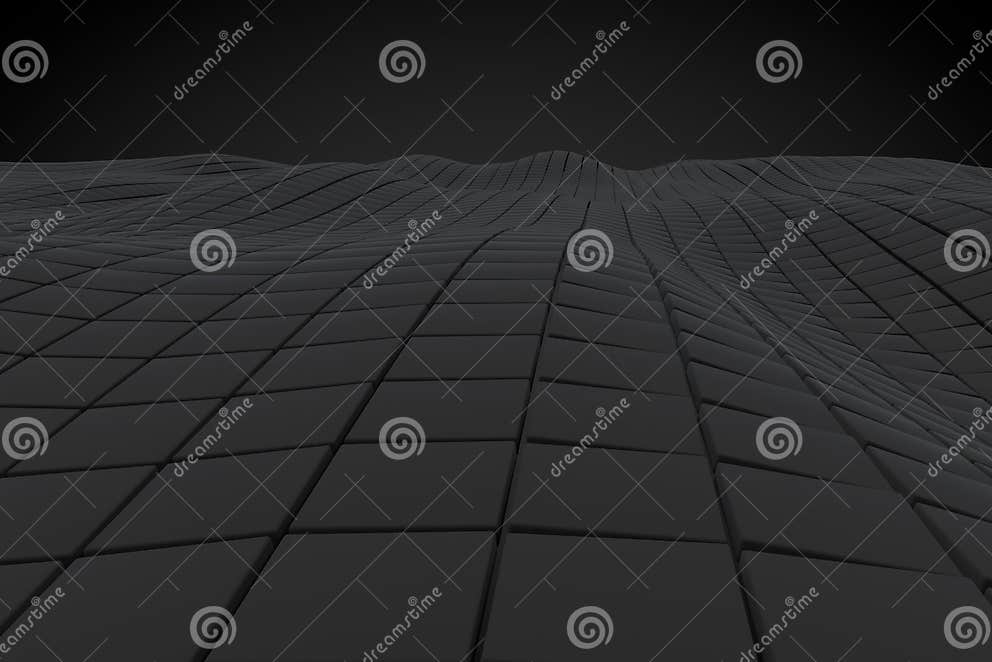 Wavy surface made of cubes stock illustration. Illustration of space ...