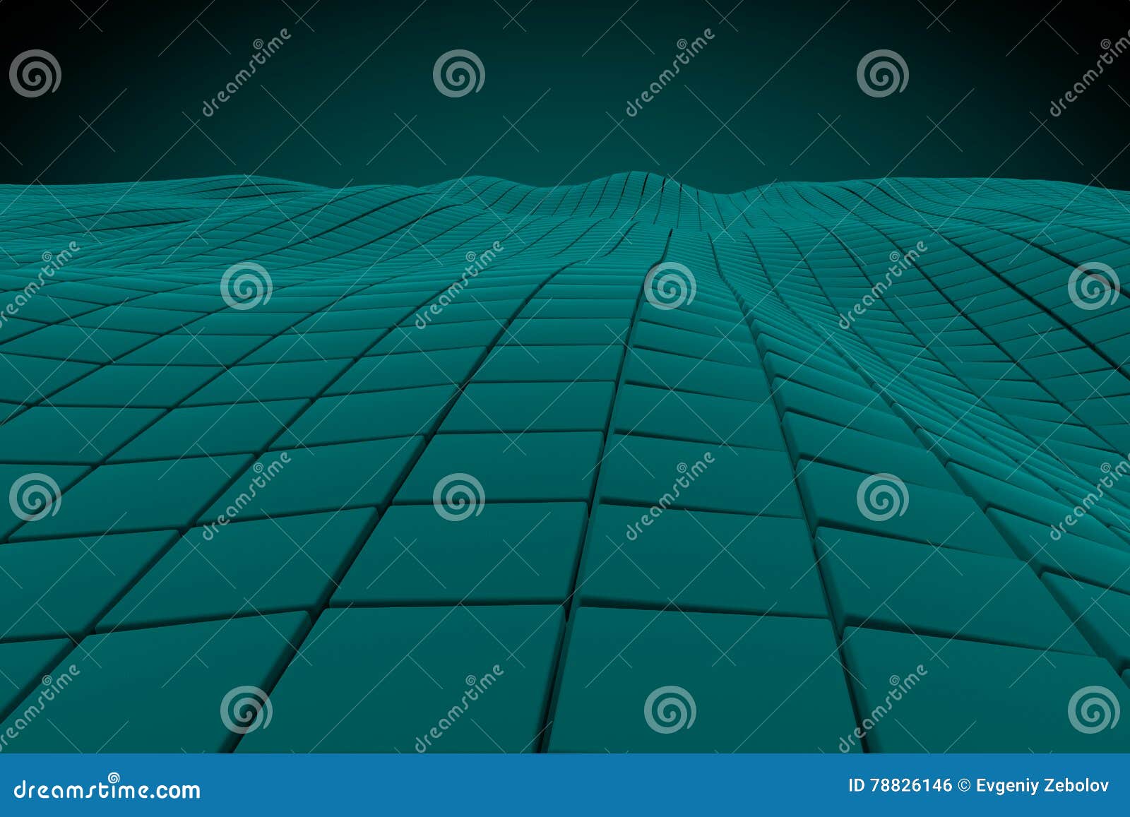 Wavy surface made of cubes stock illustration. Illustration of ...