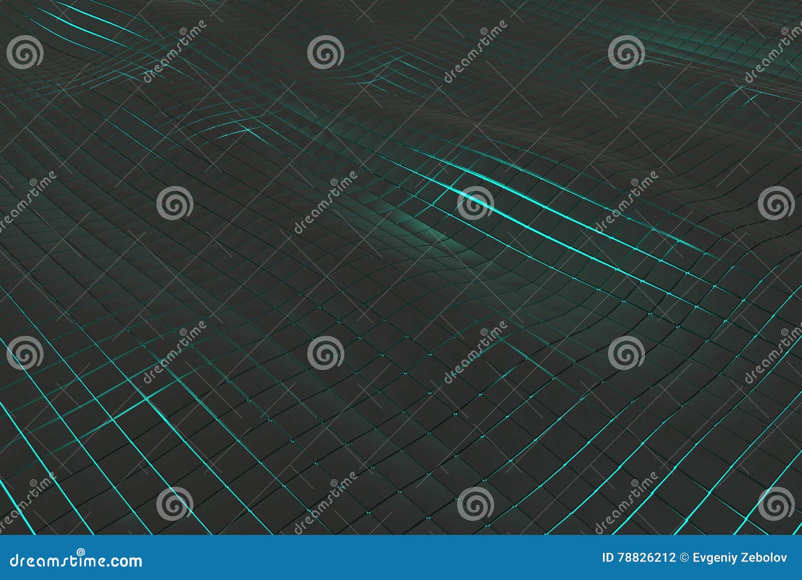 Wavy Surface Made of Cubes with Glowing Background Stock Illustration ...