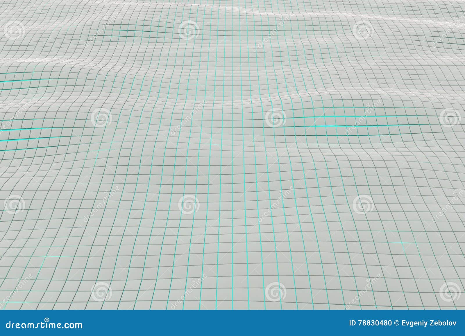 Wavy Surface Made of Cubes with Glowing Background Stock Illustration ...