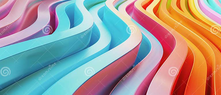 Wavy Surface with Rainbow Colors, Liquid Pattern Modern Motion Stock ...